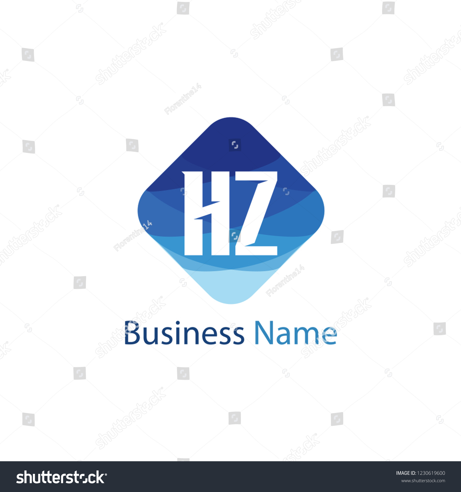 Initial Letter Hz Logo Template Design Stock Vector (Royalty Free ...