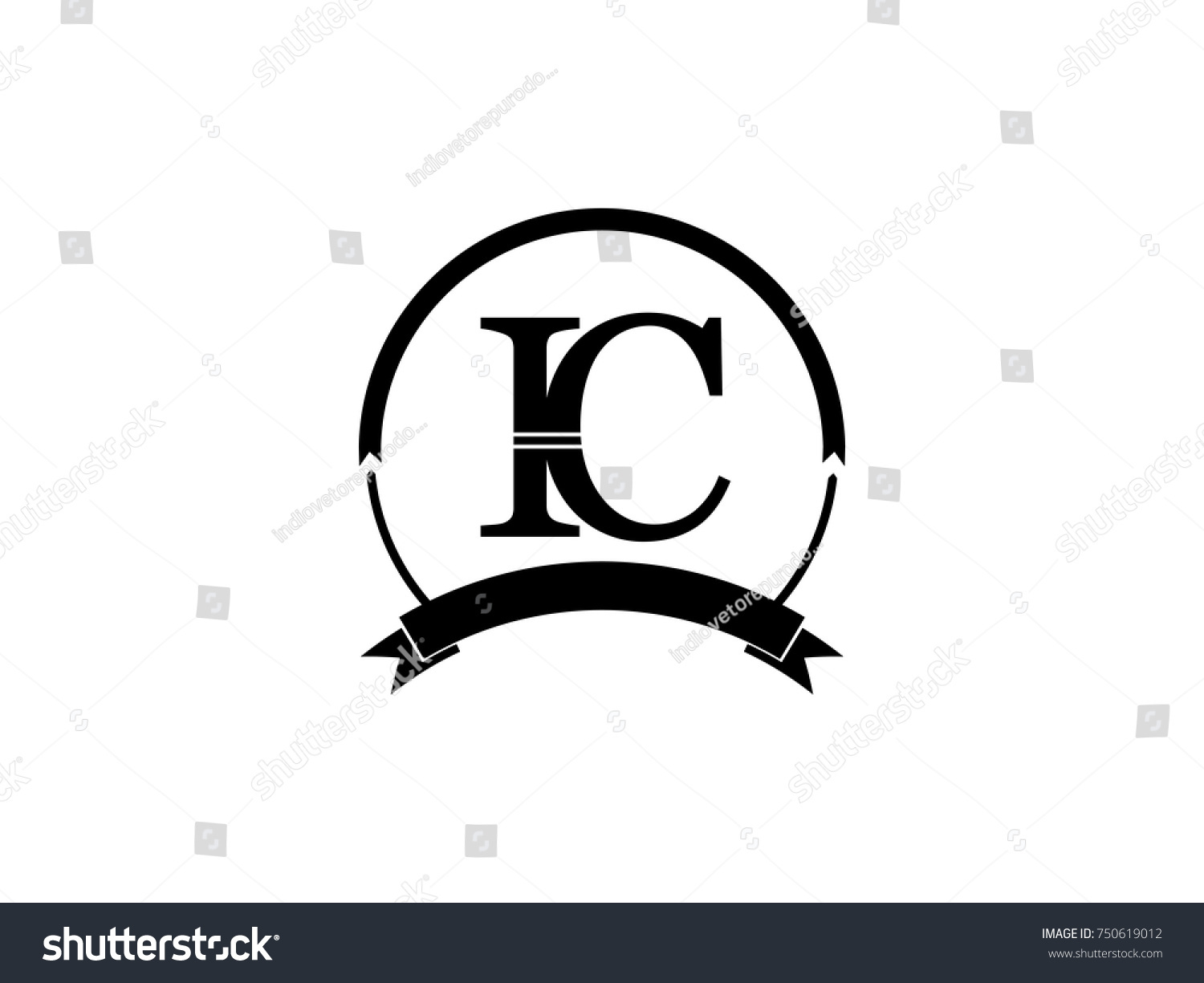 Initial Letter Ic Logo Monogram Retro Stock Vector (Royalty Free ...