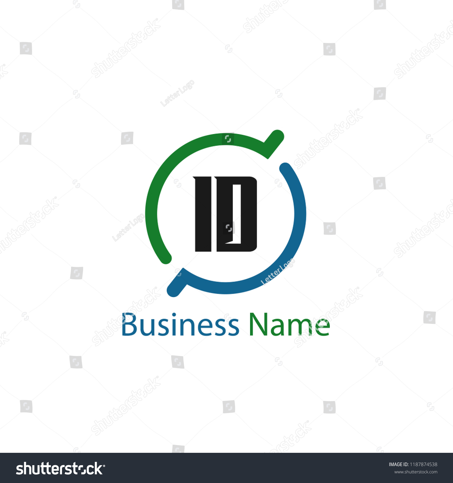Initial Letter Id Logo Template Design Stock Vector (Royalty Free ...