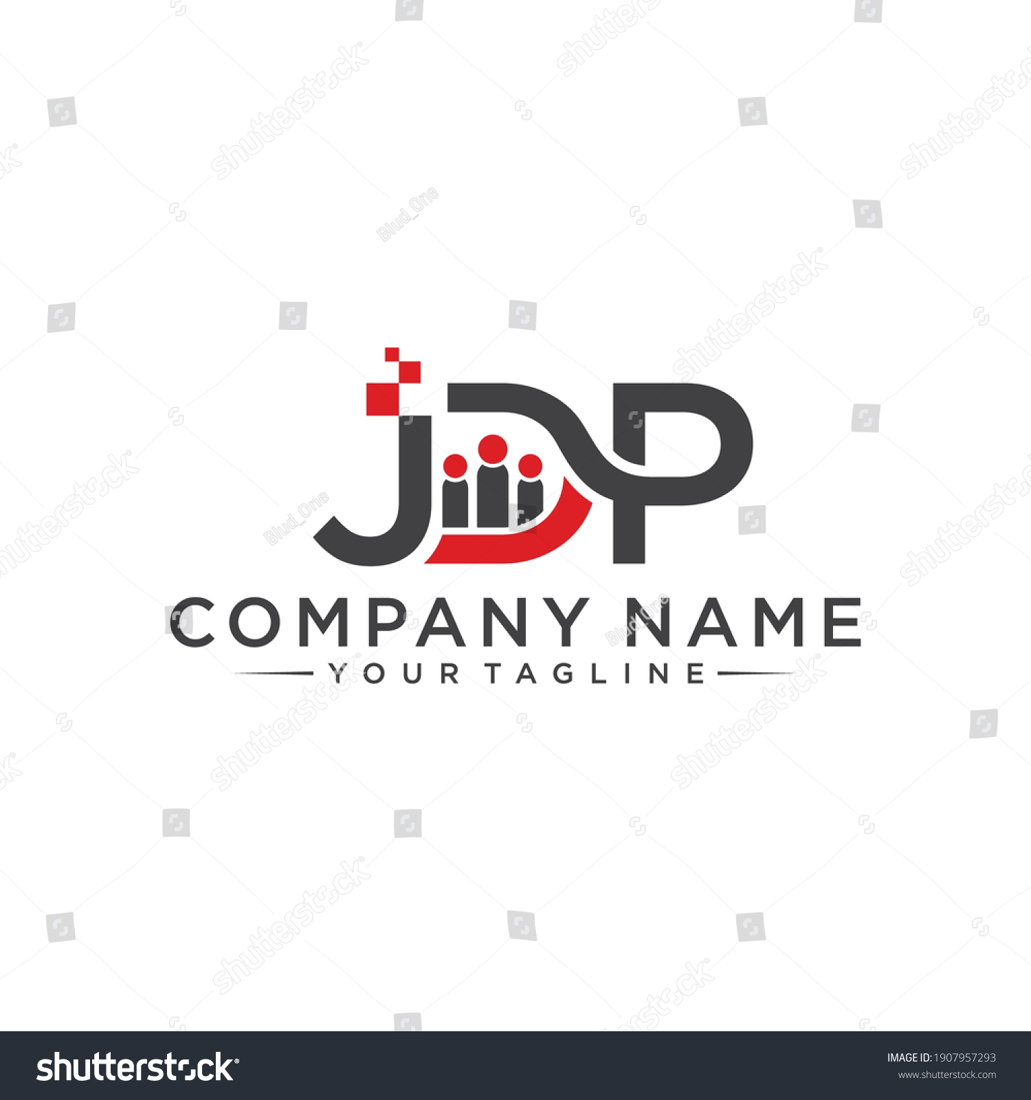 Initial Letter Jdp Monogram Logo Design Stock Vector (Royalty Free ...