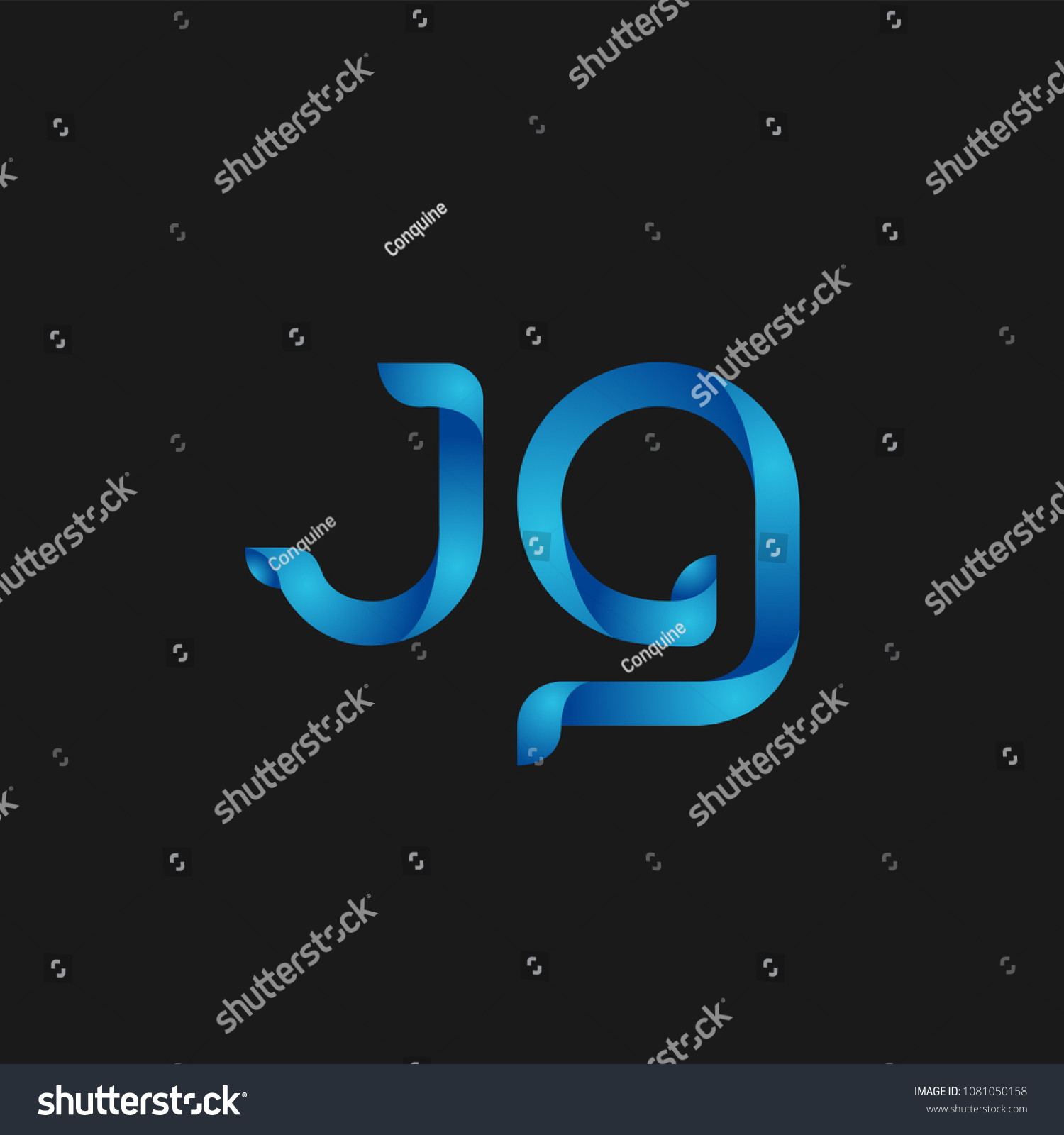 Initial Letter Jg Logo Design Stock Vector (Royalty Free) 1081050158 ...