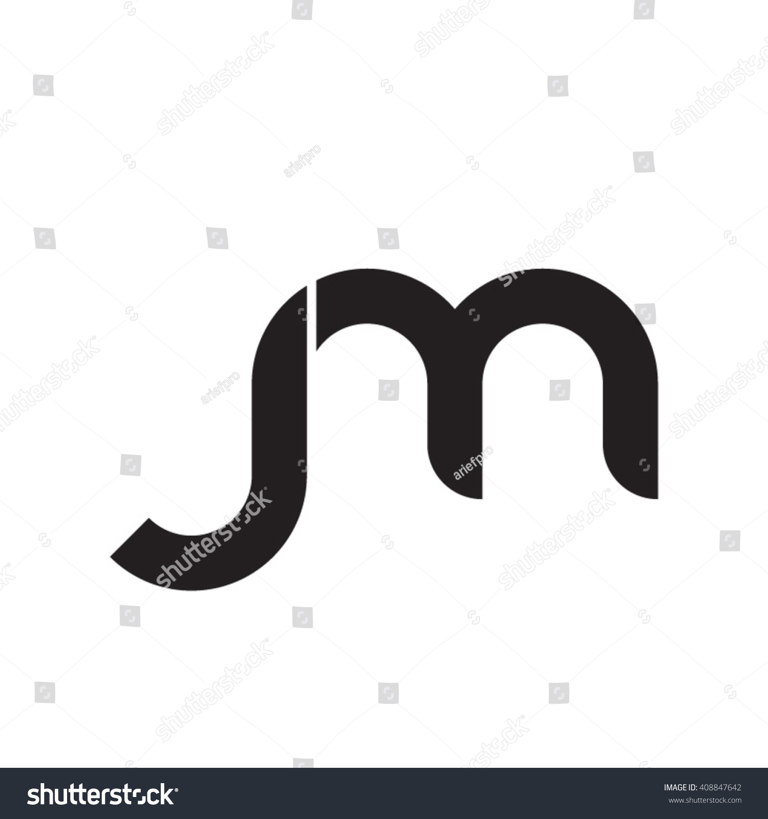 Initial Letter Jm Linked Round Lowercase Stock Vector 408847642 ...