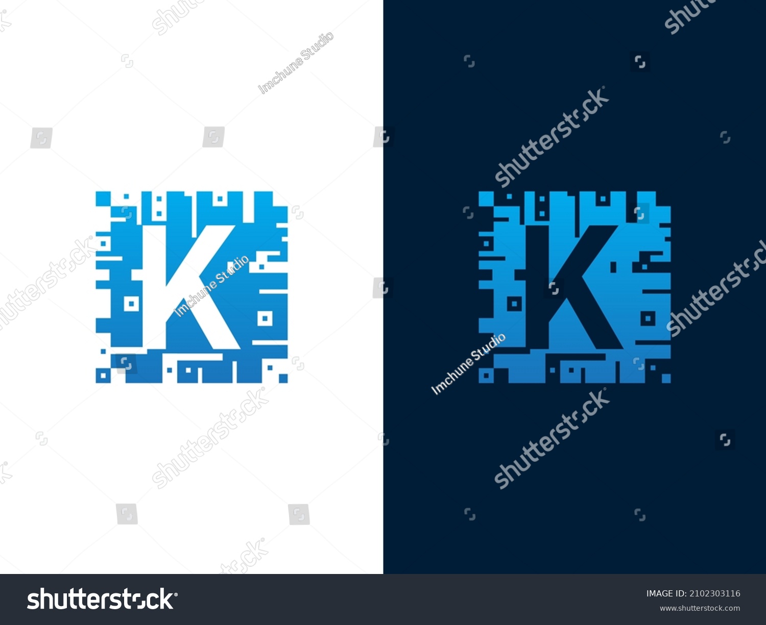 Initial Letter K Chip Card Vector Stock Vector (Royalty Free ...