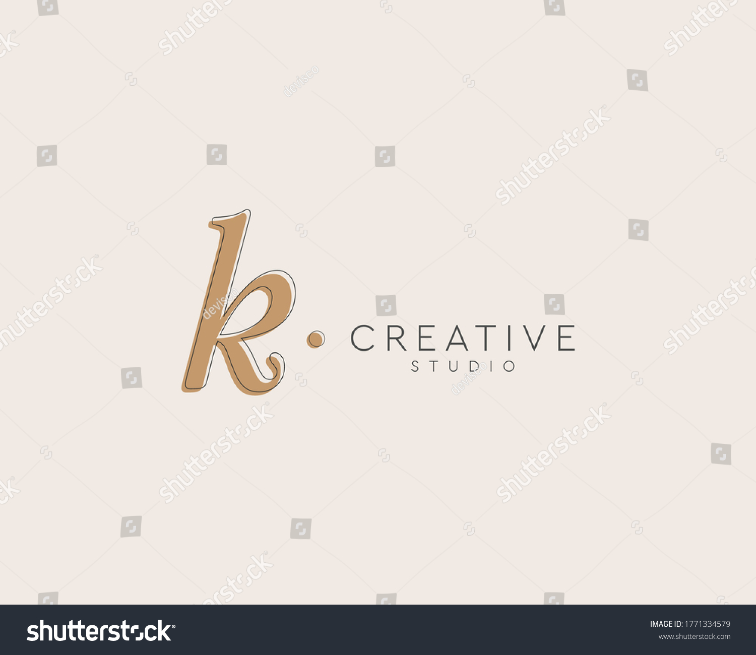Initial Letter K Watermark Logo Design Stock Vector (Royalty Free ...