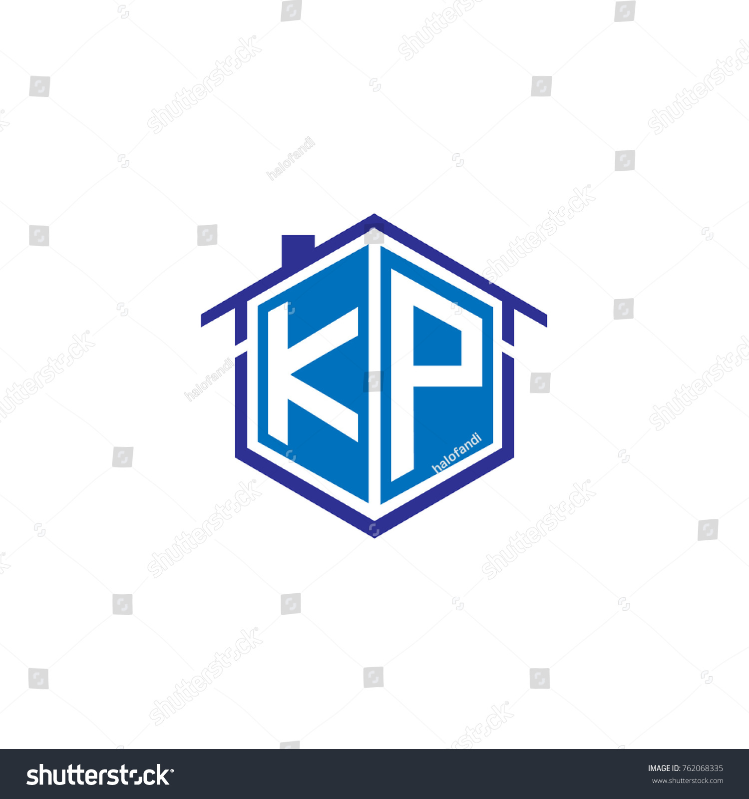 Initial Letter Kp House Logo Design Stock Vector (Royalty Free) 762068335