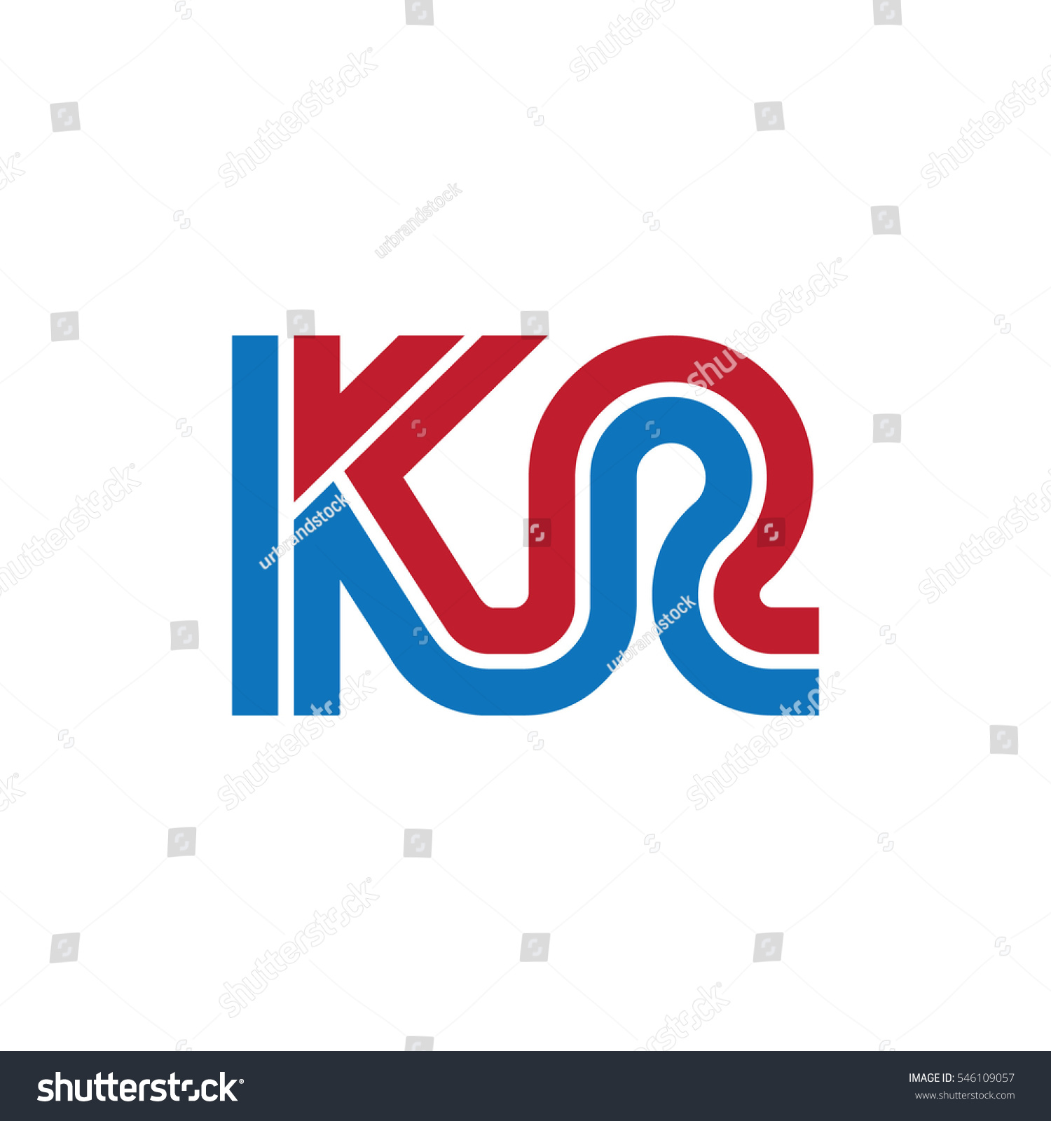 Initial Letter Kr Linked Design Logo Stock Vector (Royalty Free ...