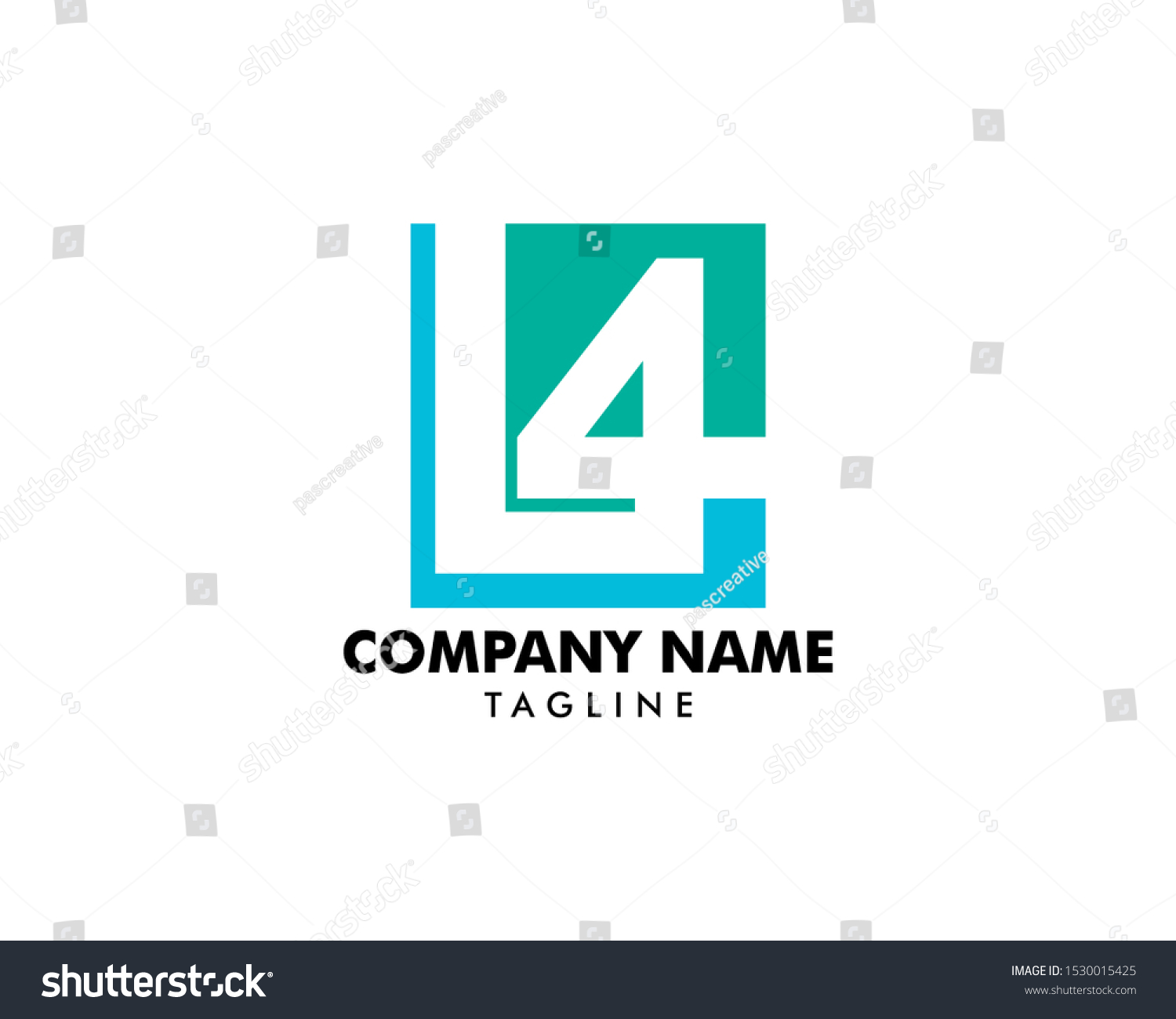 Initial Letter L4 Logo Template Design Stock Vector (Royalty Free ...