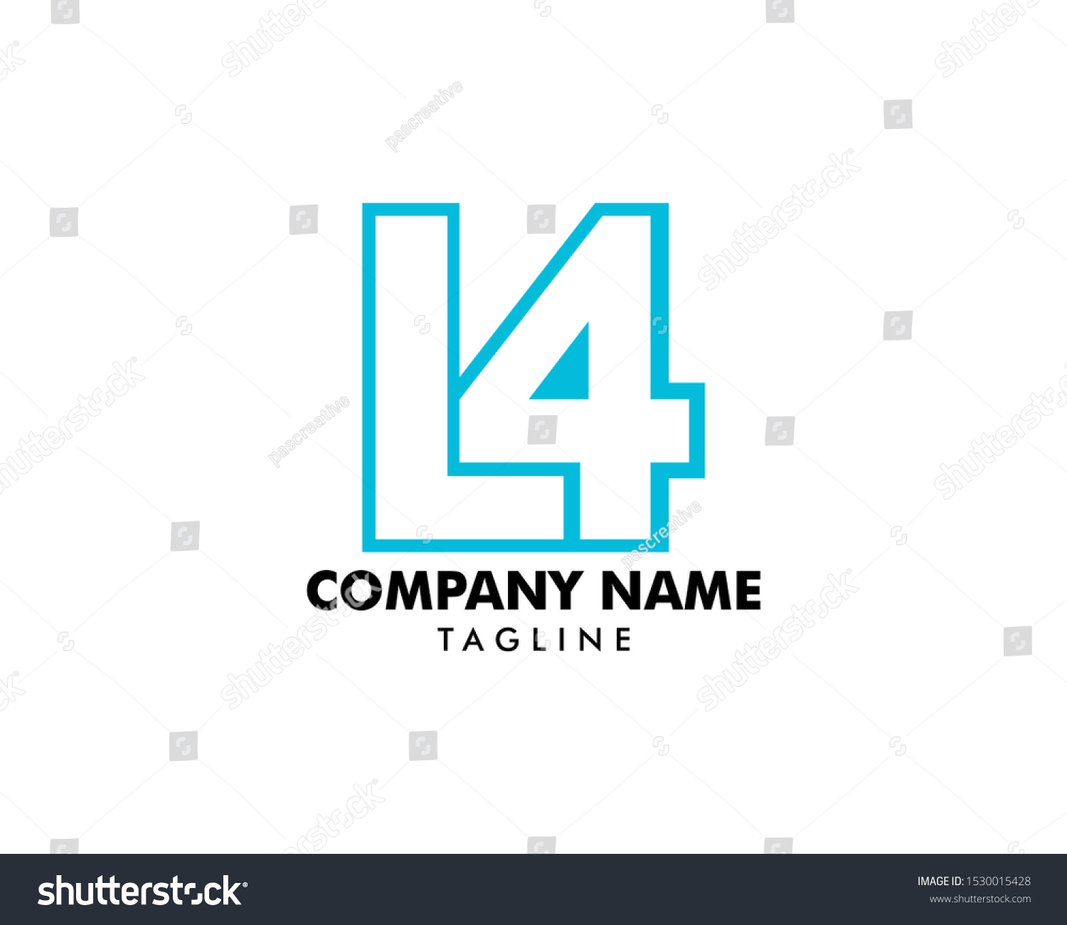 Initial Letter L4 Logo Template Design Stock Vector (Royalty Free ...
