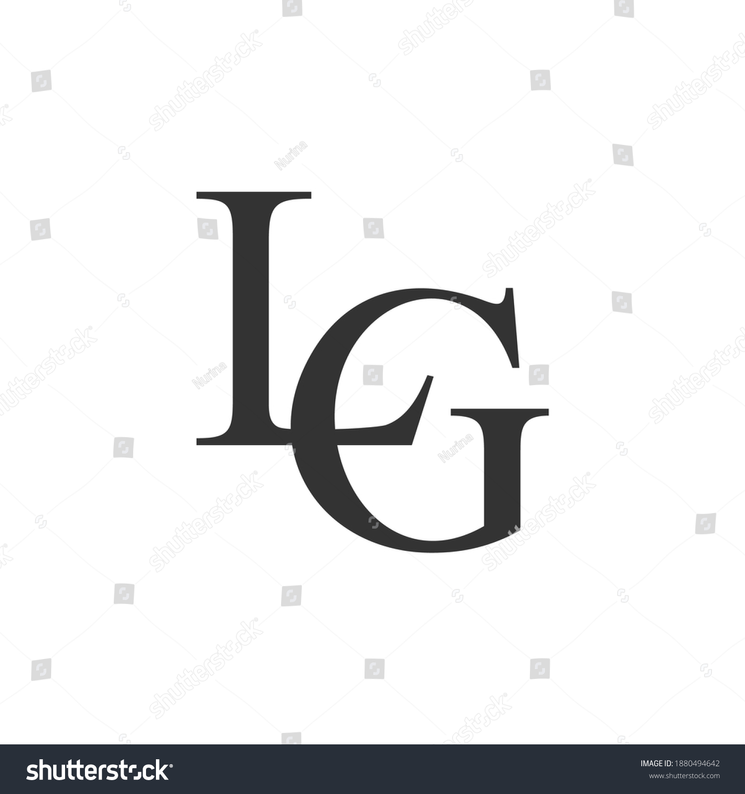 Initial Letter Lg Logo Template Stock Vector (Royalty Free) 1880494642