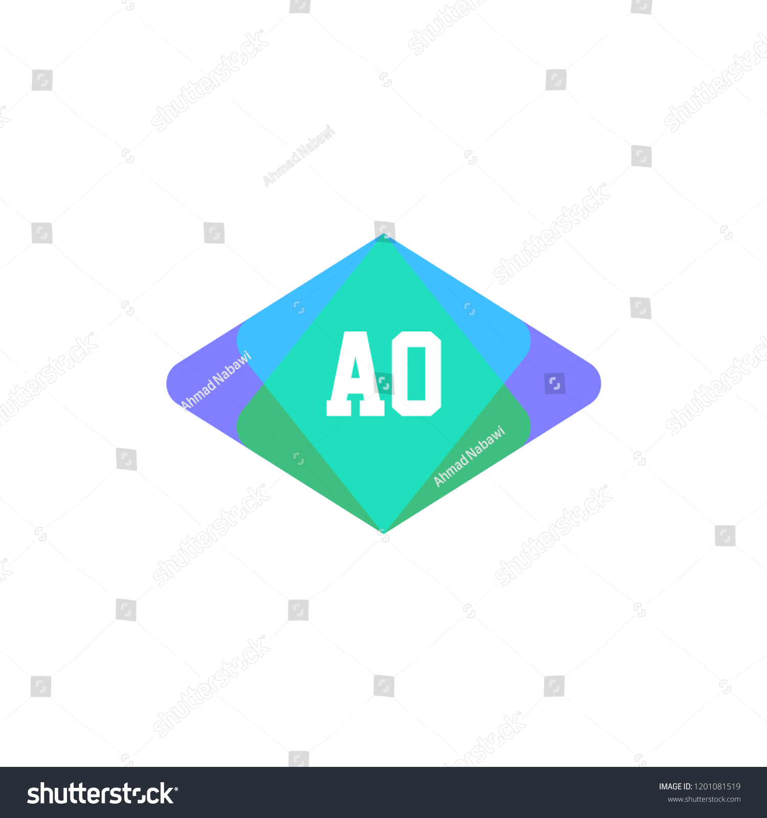 Initial Letter Logo Ao Template Design Stock Vector (Royalty Free ...