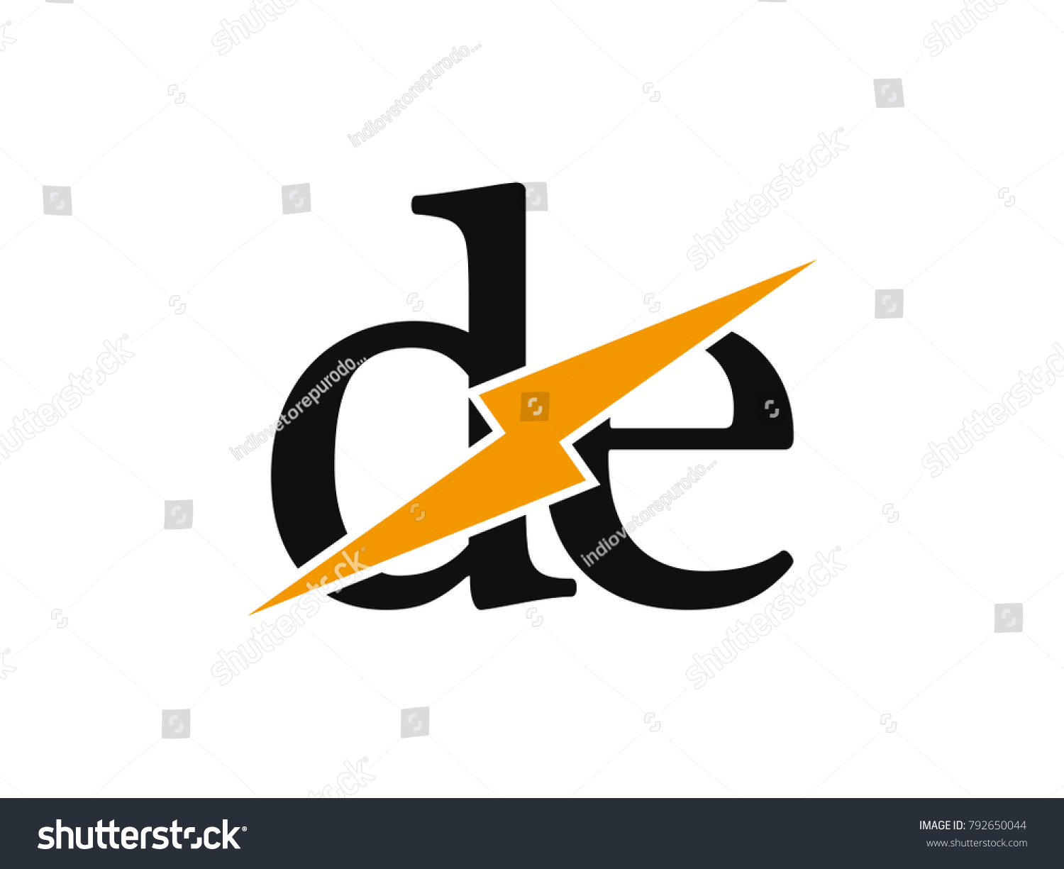 Initial Letter Logo De Lowercase Thunder Stock Vector (Royalty Free ...