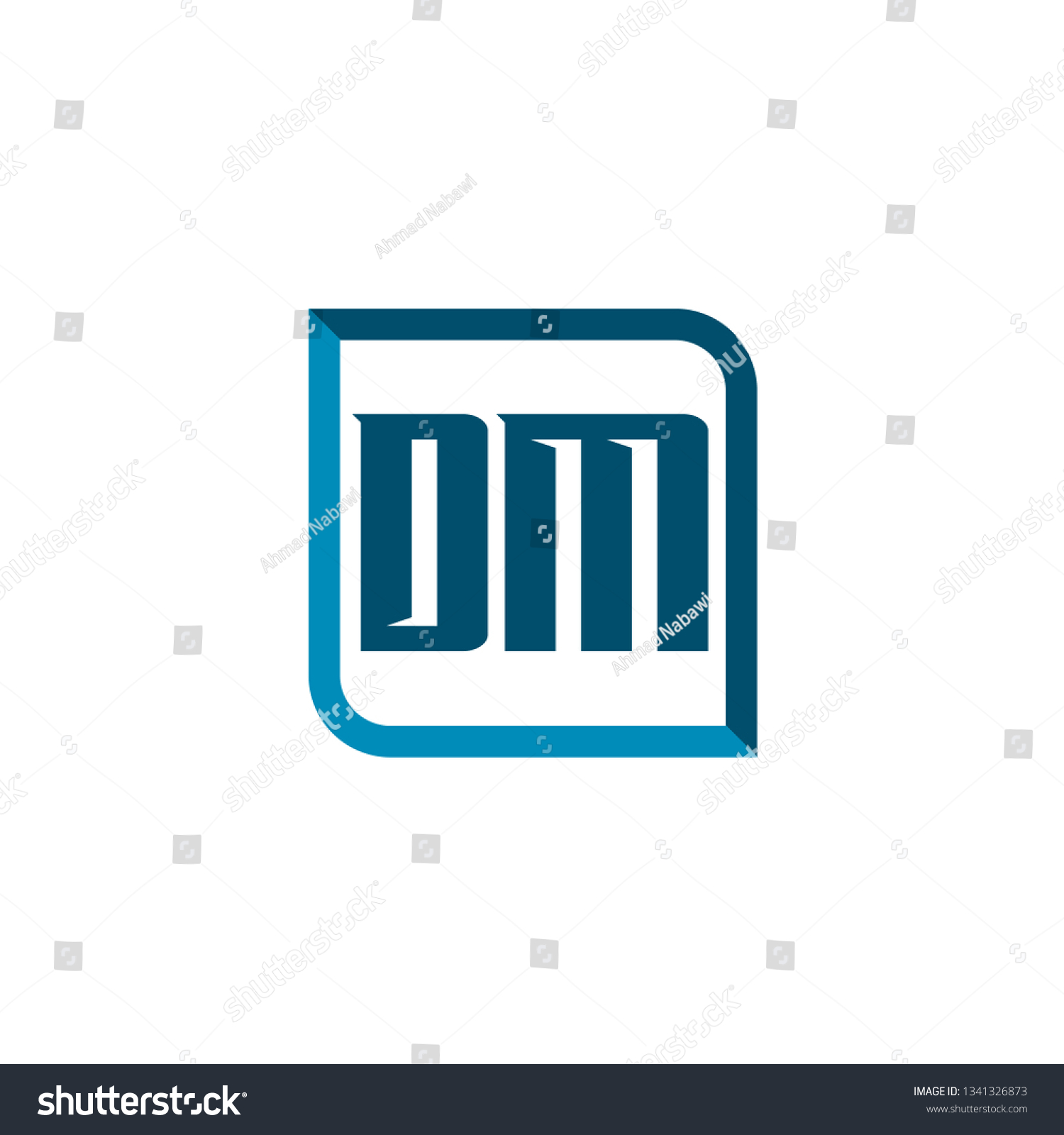 Initial Letter Logo Dm Template Vector: vector de stock (libre de ...