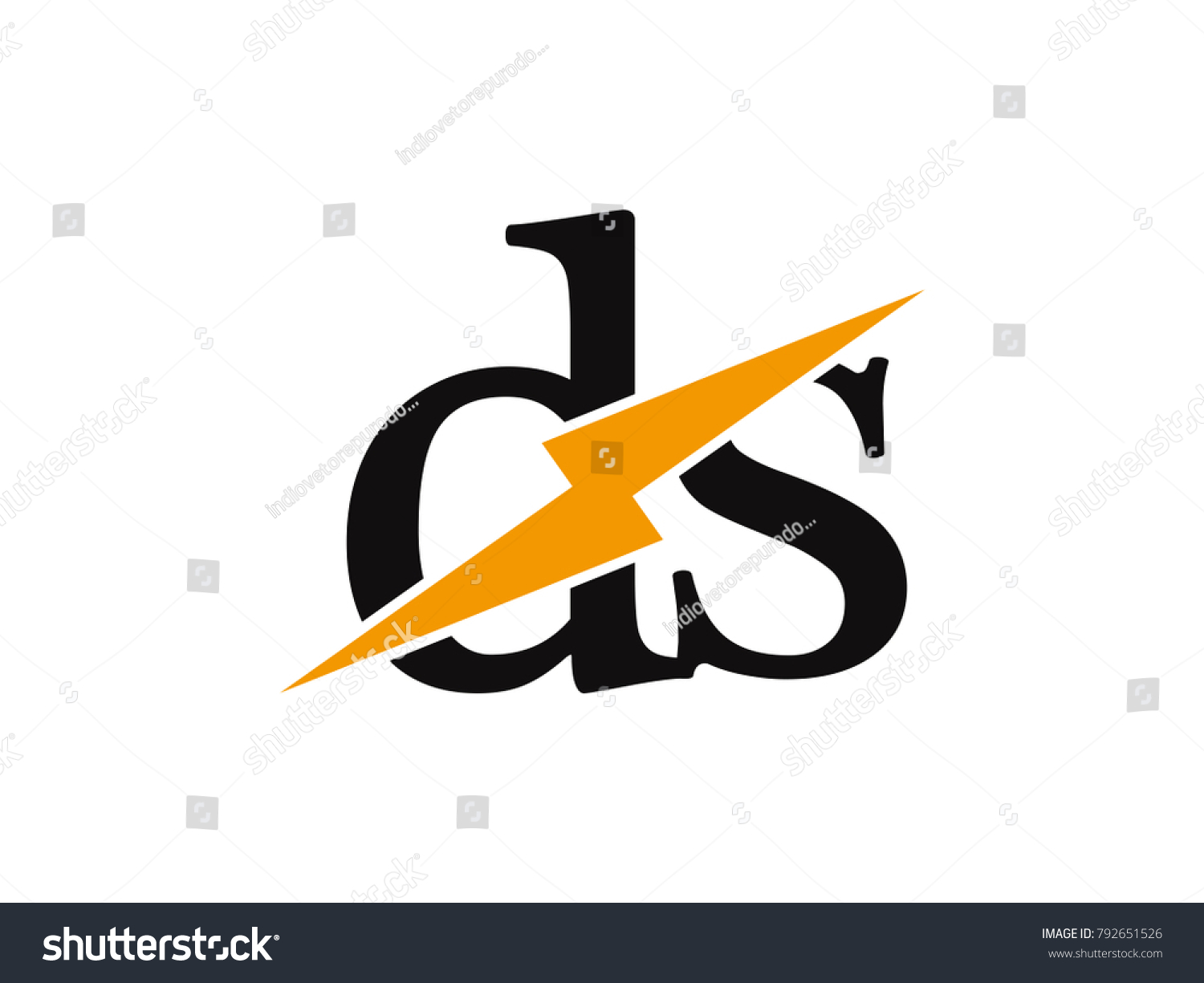 Initial Letter Logo Ds Lowercase Thunder Stock Vector (Royalty Free ...