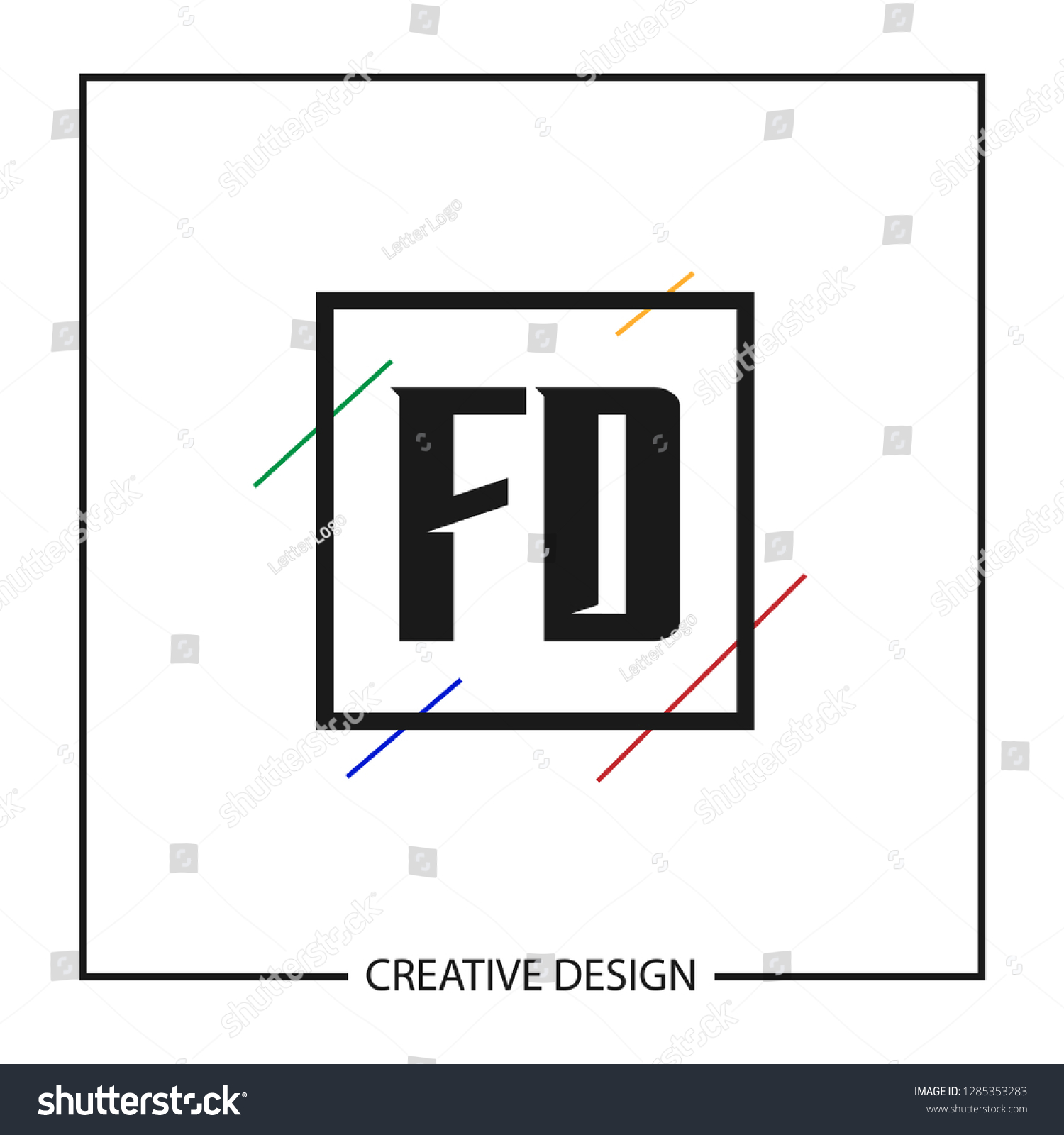 Initial Letter Logo Fd Template Design Stock Vector (Royalty Free ...