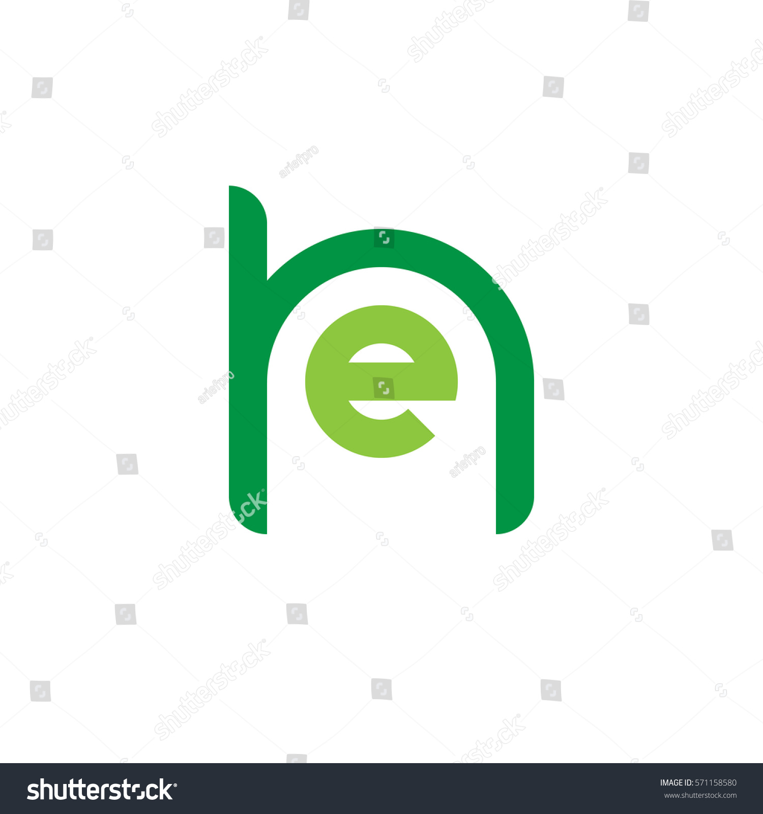 Initial Letter Logo He Eh E Stock Vector 571158580 Shutterstock