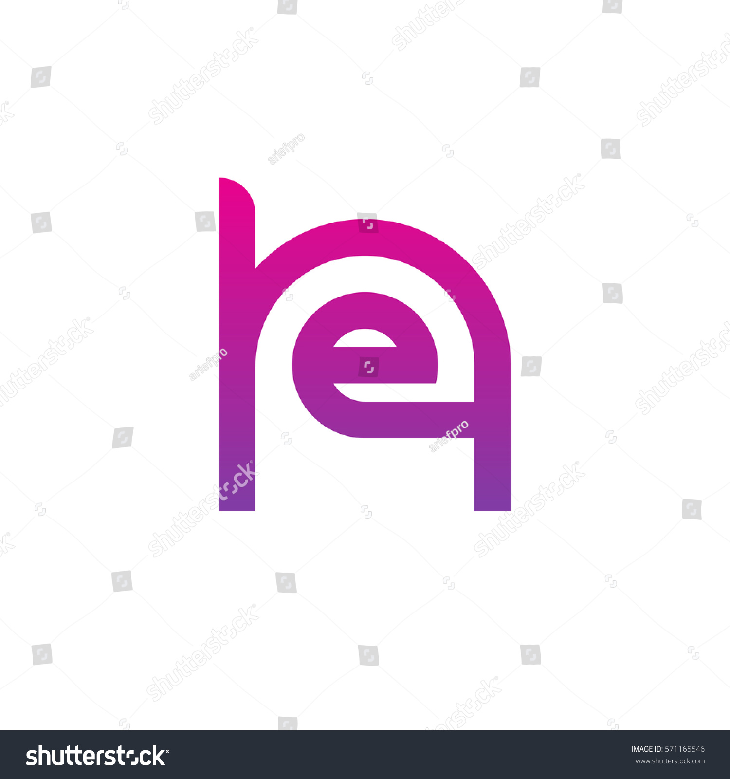 Initial Letter Logo He Eh E Stock Vector (Royalty Free) 571165546 ...
