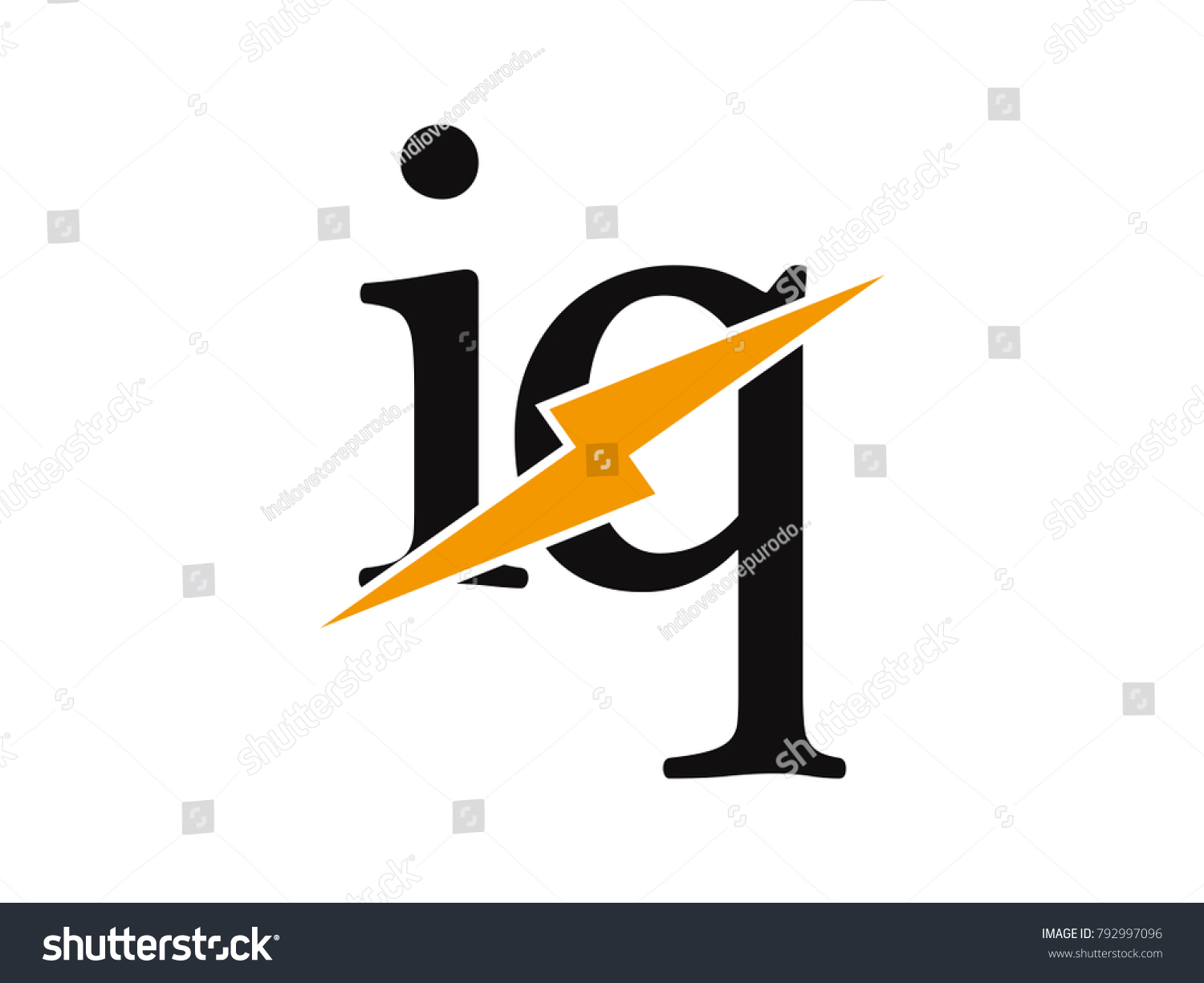 Initial Letter Logo Iq Lowercase Thunder Stock Vector (Royalty Free ...