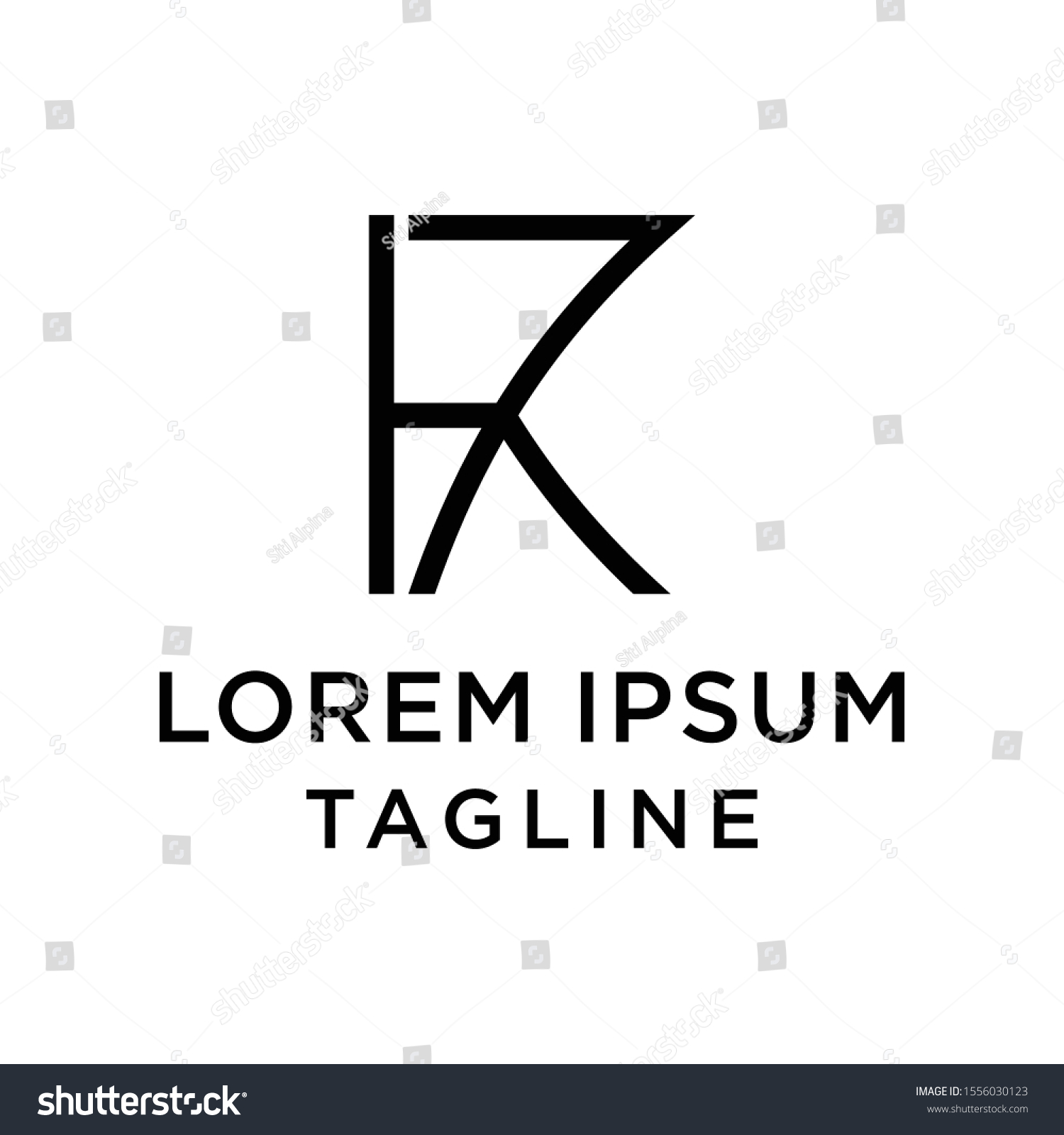 Initial Letter Logo 7k K7 Logo Stock Vector (Royalty Free) 1556030123
