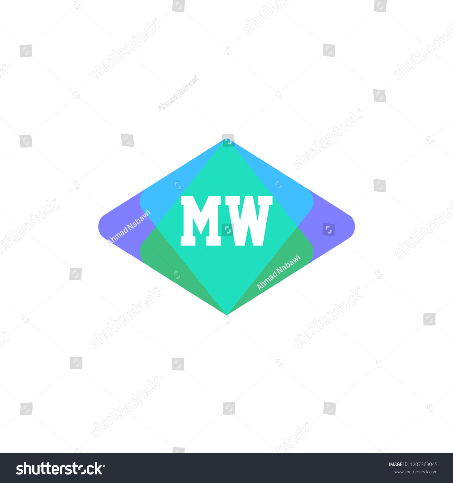 Initial Letter Logo Mw Template Design Stock Vector (Royalty Free ...