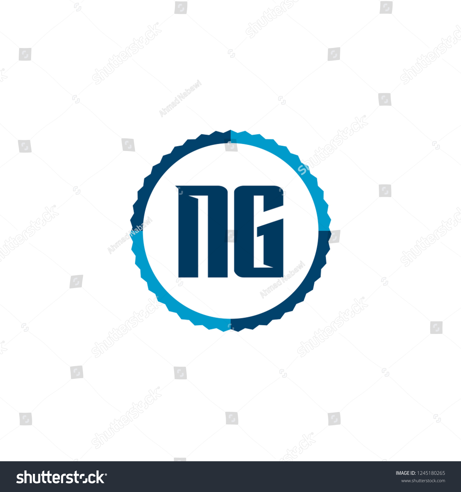 Initial Letter Logo Ng Template Design Stock Vector (Royalty Free ...