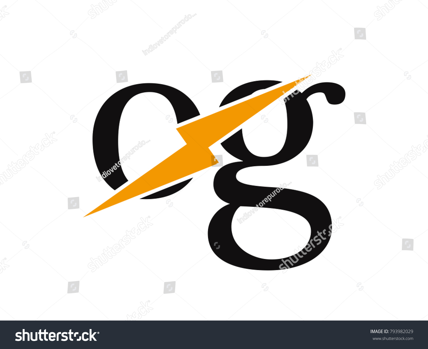 Initial Letter Logo Og Lowercase Thunder Stock Vector (Royalty Free ...