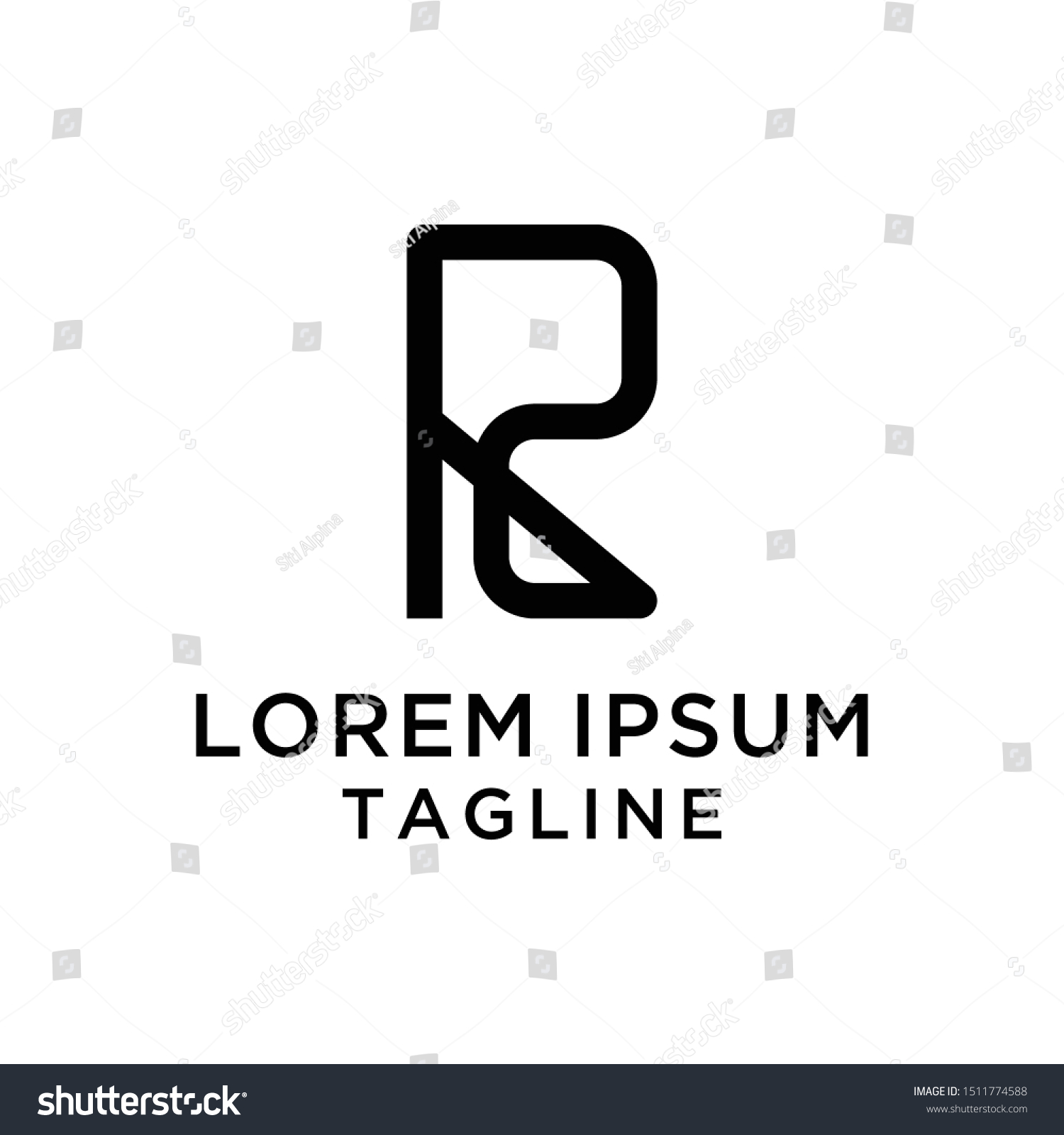 Initial Letter Logo R2 Logo Template Stock Vector (Royalty Free) 1511774588