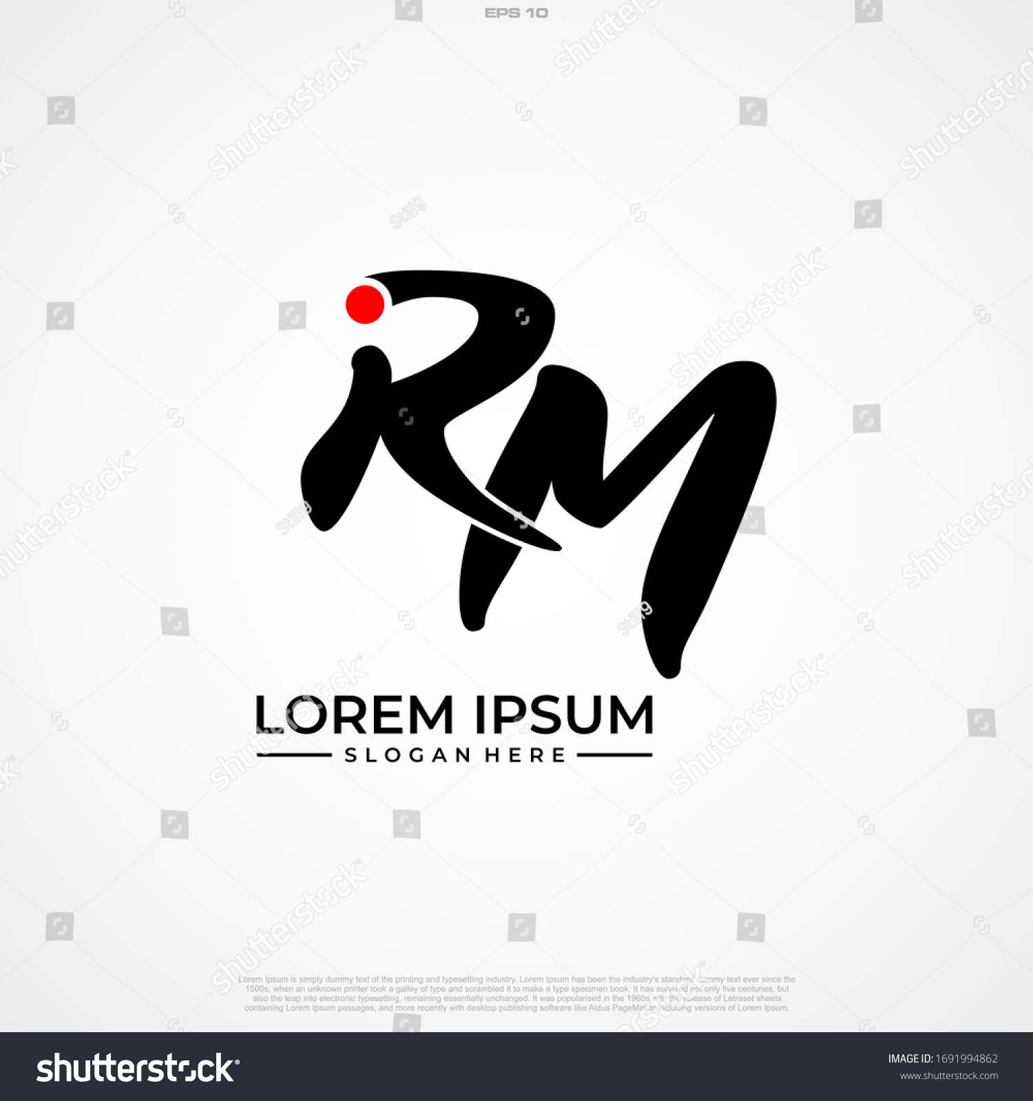 Initial Letter Logo Rm Handwriting Logo Stock Vector (Royalty Free ...