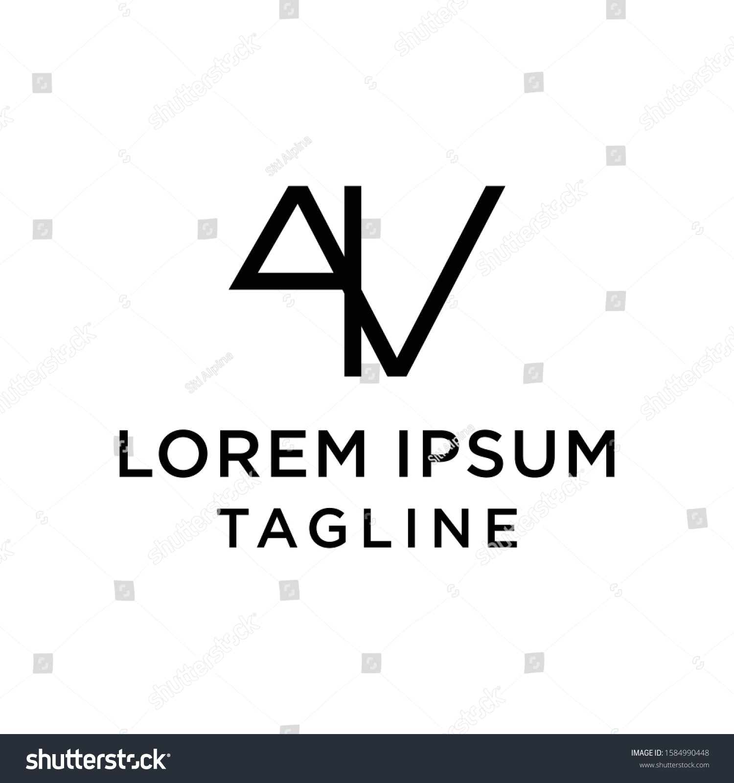 Initial Letter Logo 4v V4 Logo Stock Vector (Royalty Free) 1584990448