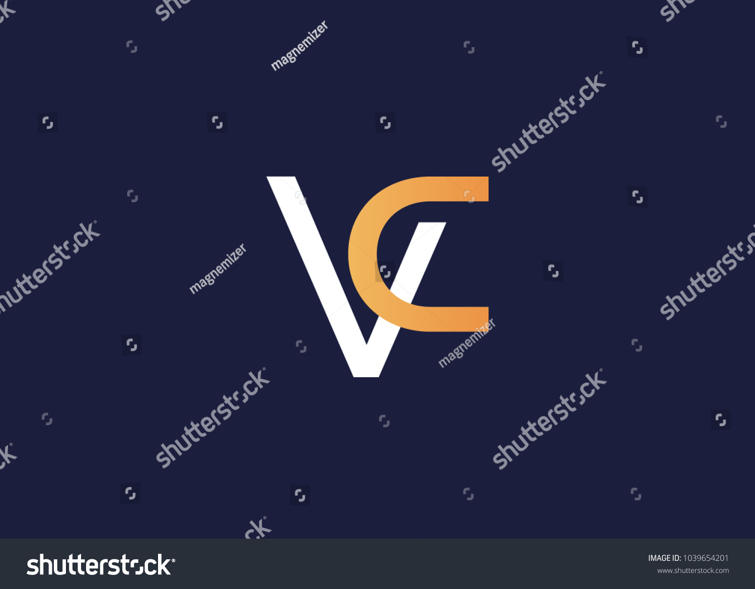 Initial Letter Logo Vc Cv Logo Stock Vector (Royalty Free) 1039654201