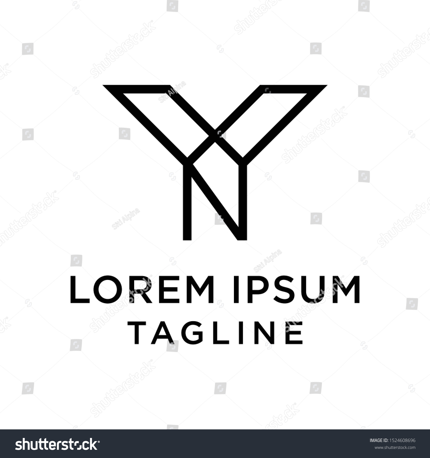 Initial Letter Logo Yn Ny Logo Stock Vector (Royalty Free) 1524608696