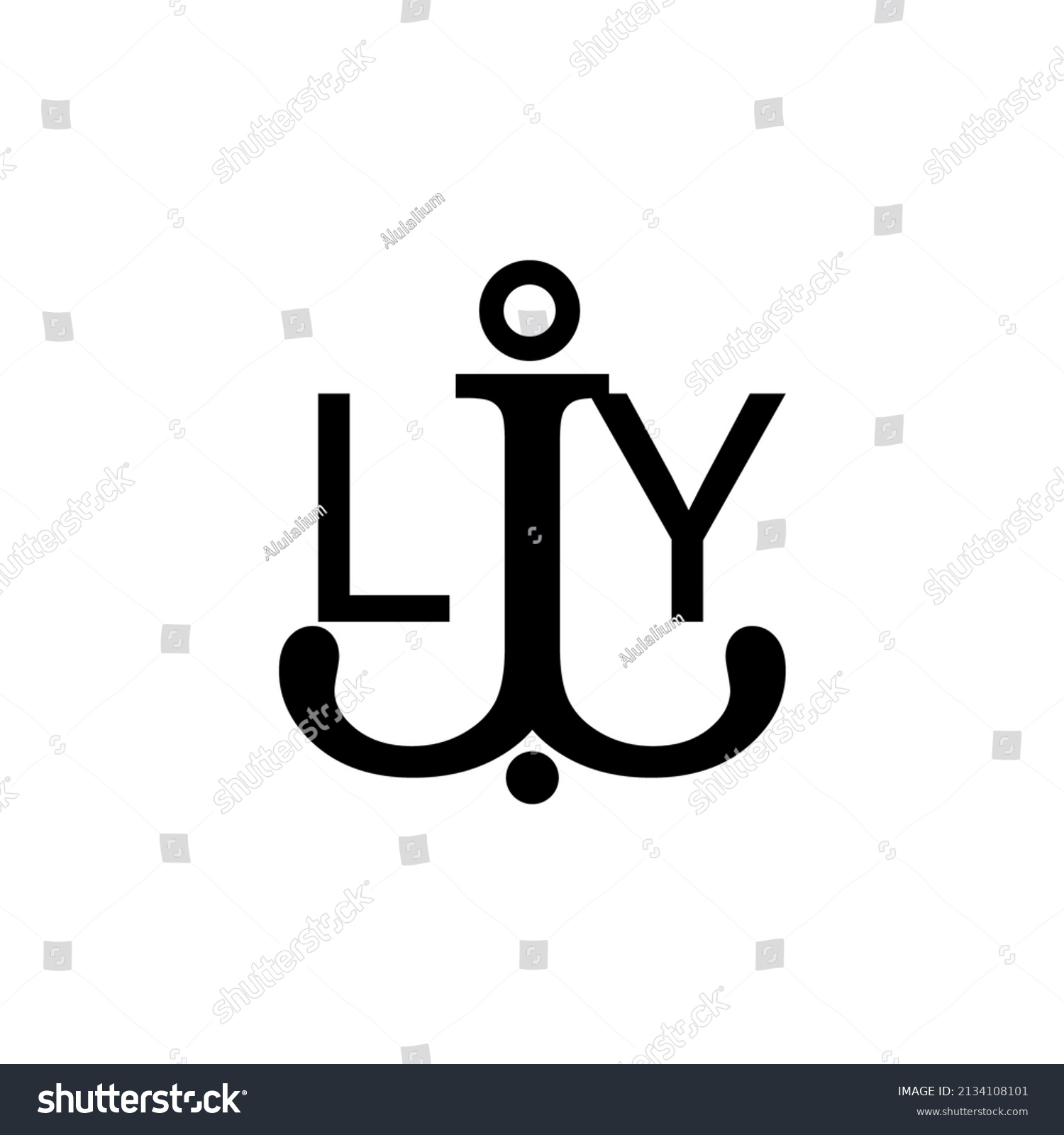 Initial Letter Ly Anchor Simple Logo Stock Vector (Royalty Free ...