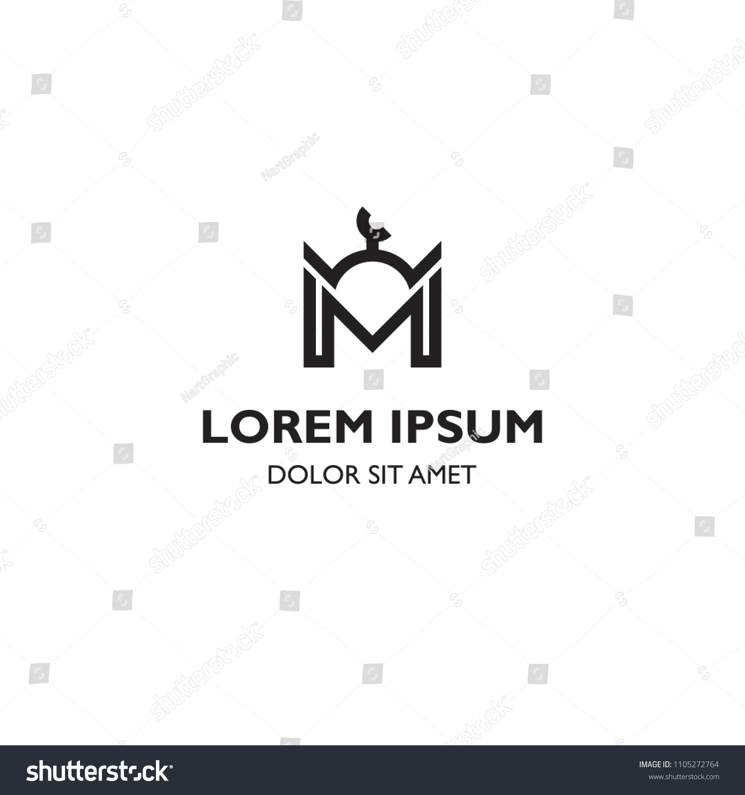 Initial Letter M Mosque Logo Icon Stock Vector (Royalty Free ...