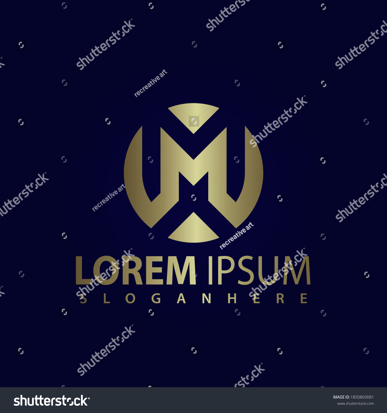 Initial Letter M Negative Space Circle Stock Vector (Royalty Free ...