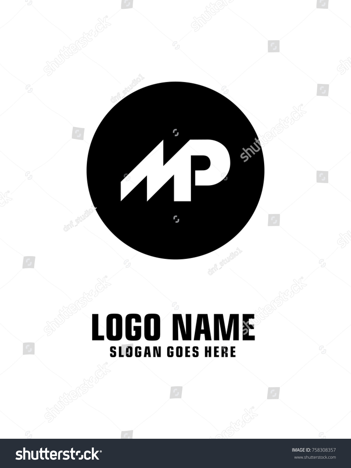 Initial Letter M P Logo Template Stock Vector (Royalty Free) 758308357 ...