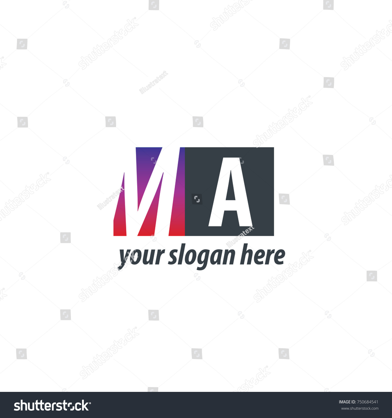 Initial Letter Ma Design Logo Square Stock Vector (Royalty Free) 750684541