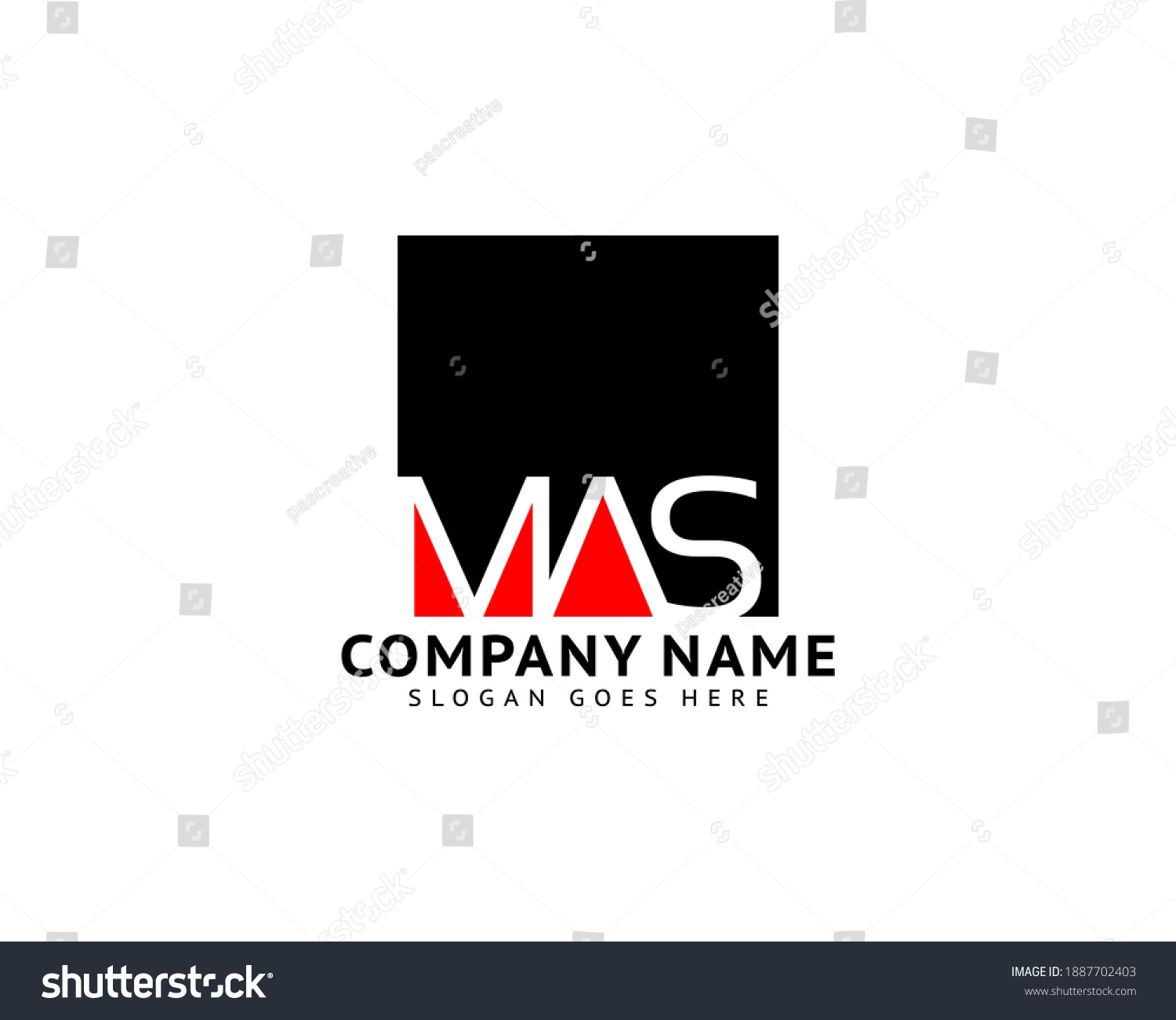 Initial Letter Mas Logo Template Design Stock Vector (Royalty Free ...