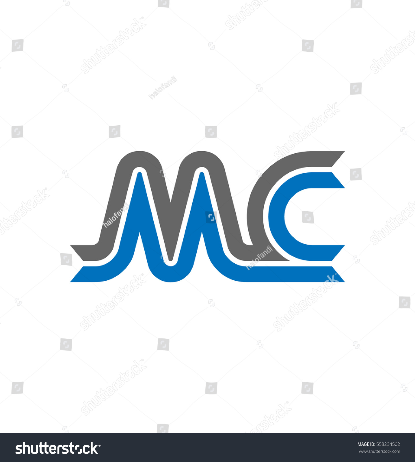 Initial Letter Mc Blue Logo Linked Stock Vector (Royalty Free) 558234502
