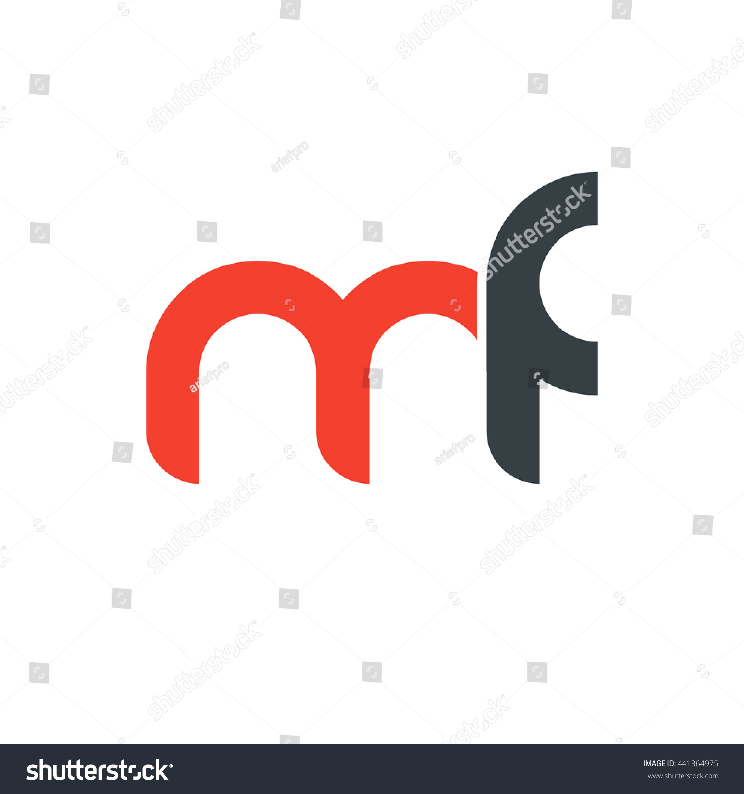 Initial Letter Mf Linked Round Lowercase Stock Vector (Royalty Free ...