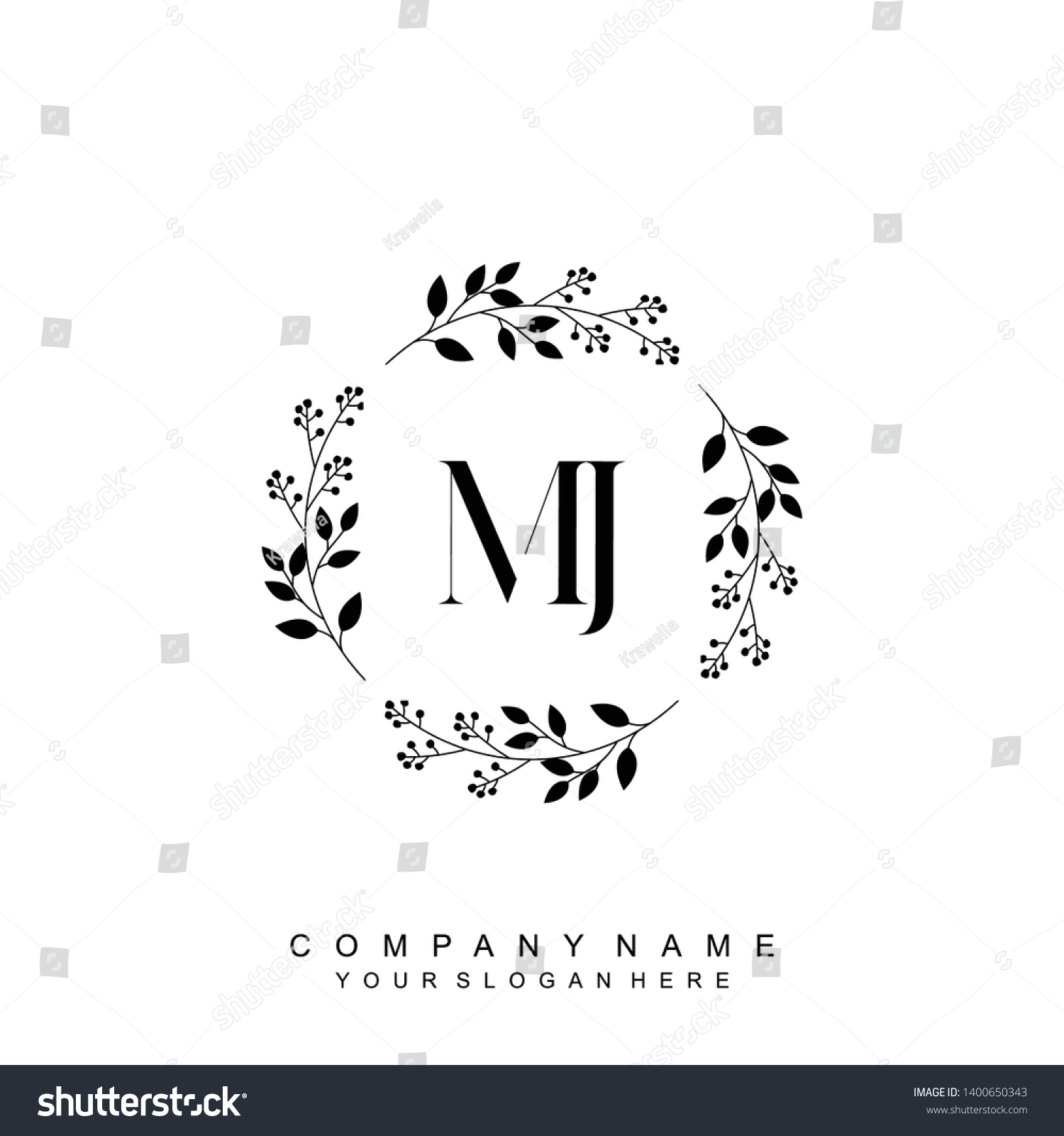 Initial Letter Mj Beautiful Handwriting Logo Stock Vector (Royalty Free ...