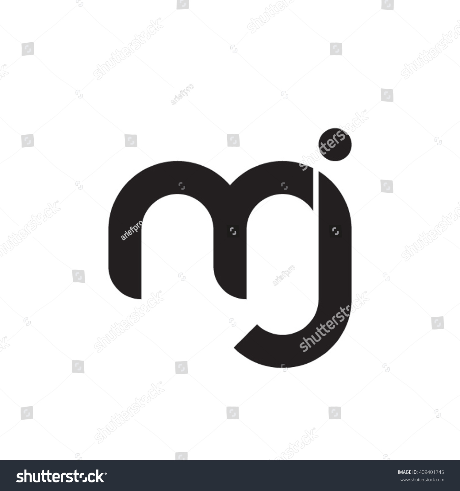 Initial Letter Mj Linked Round Lowercase Stock Vector (Royalty Free ...