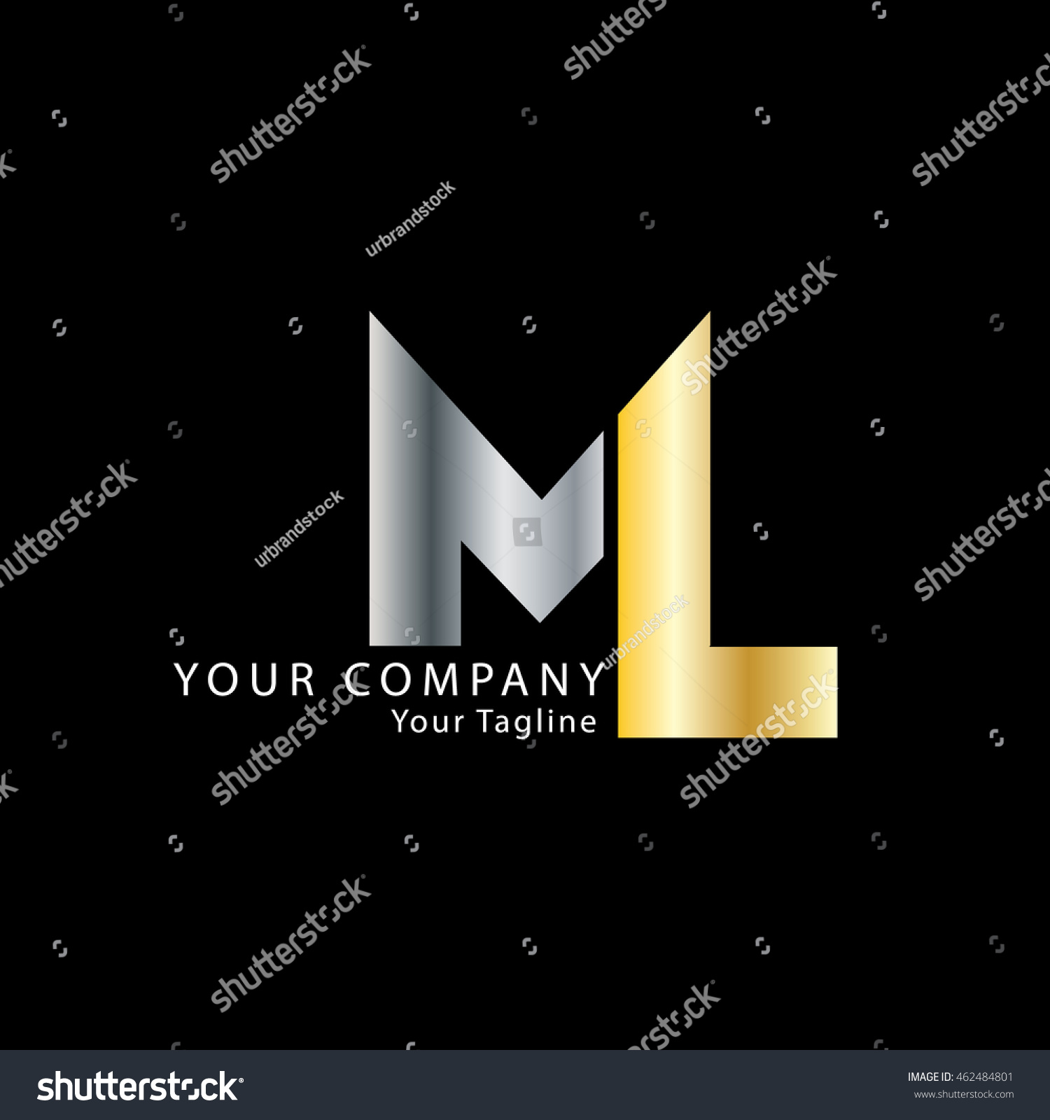 Initial Letter Ml Isolated Logo Silver Stock Vector (Royalty Free ...