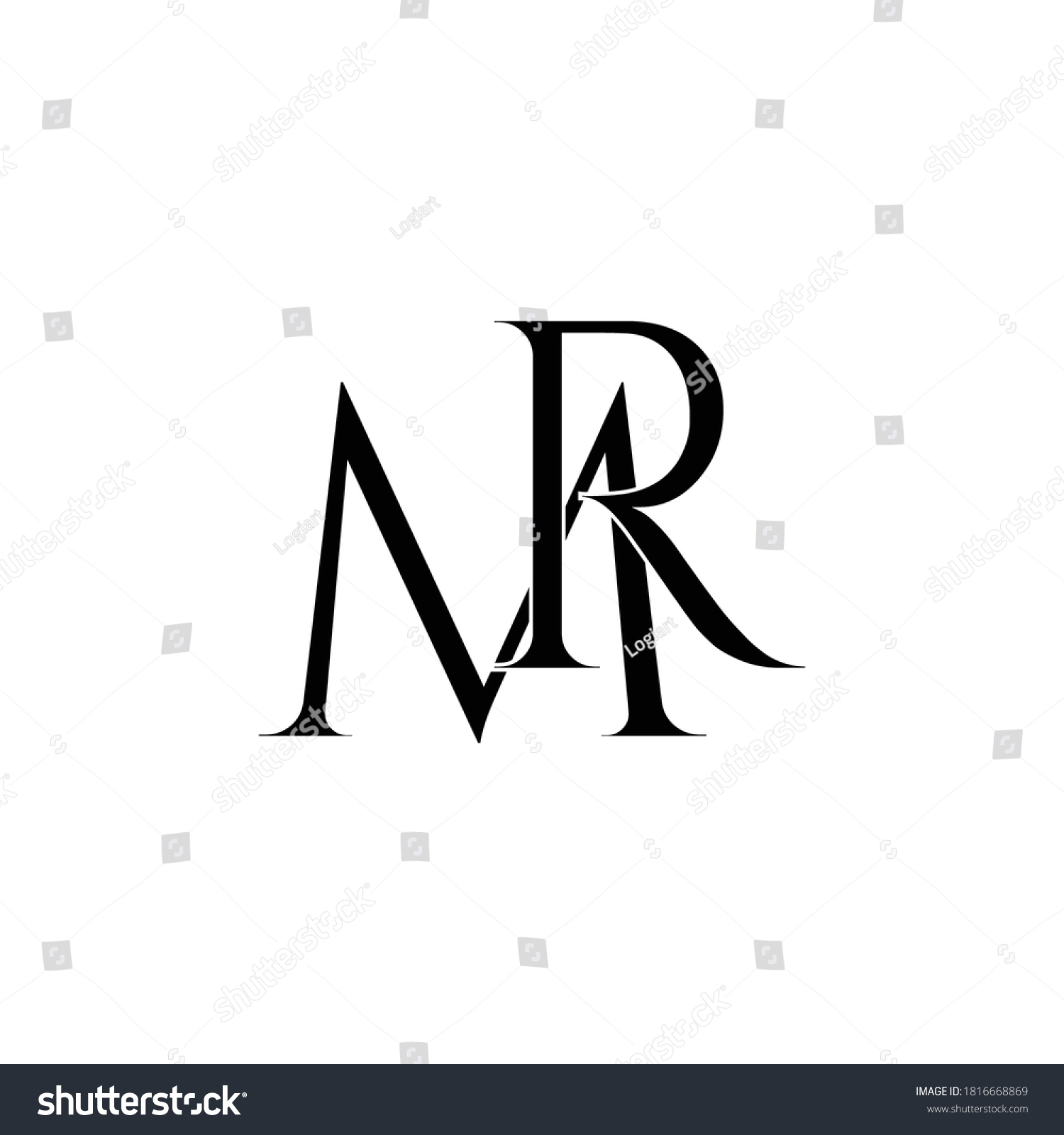 Initial Letter Mr Intersected Monogram Logo Stock Vector (Royalty Free ...