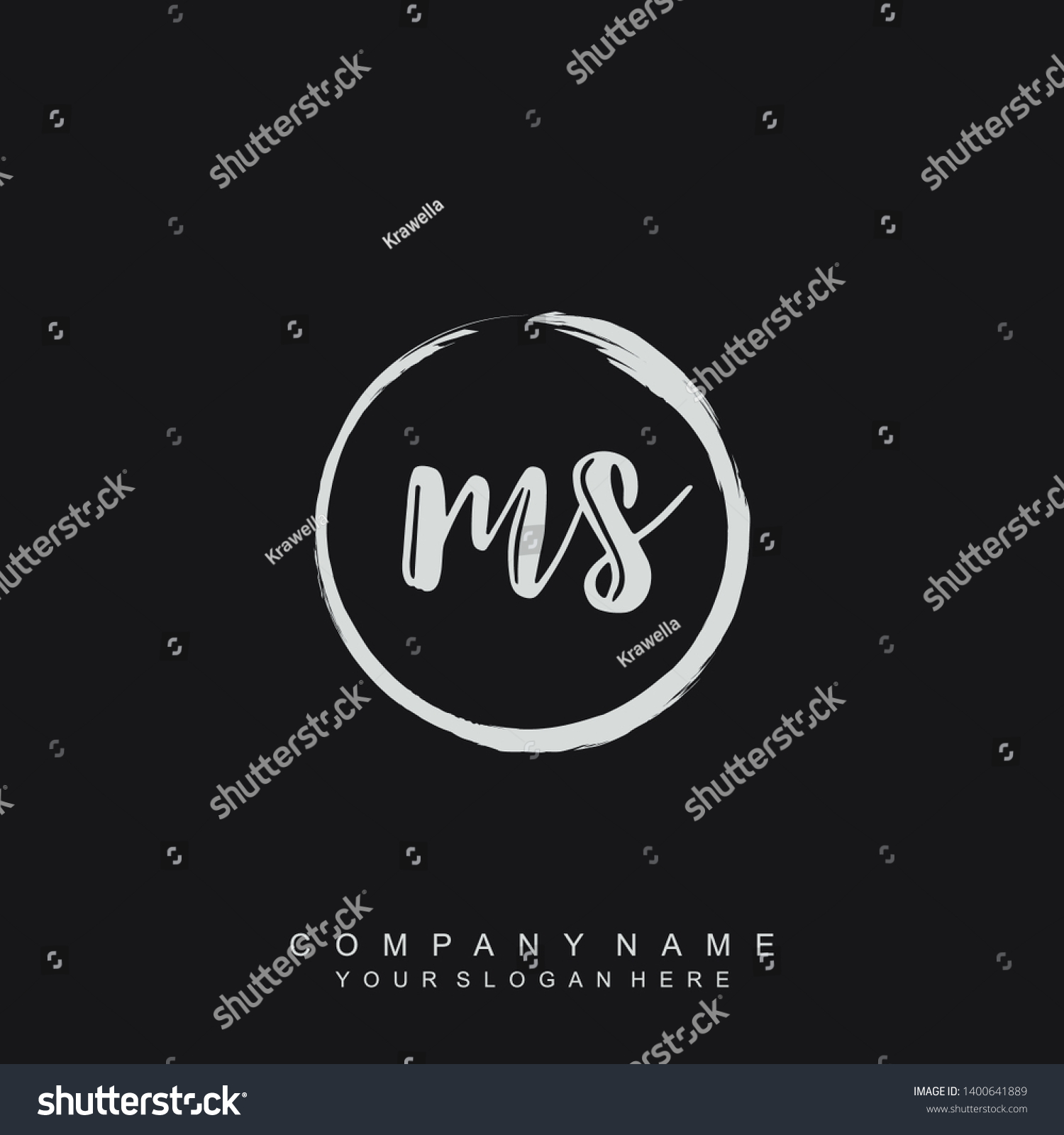 Initial Letter Ms Beautiful Handwriting Logo Stock Vector (Royalty Free ...