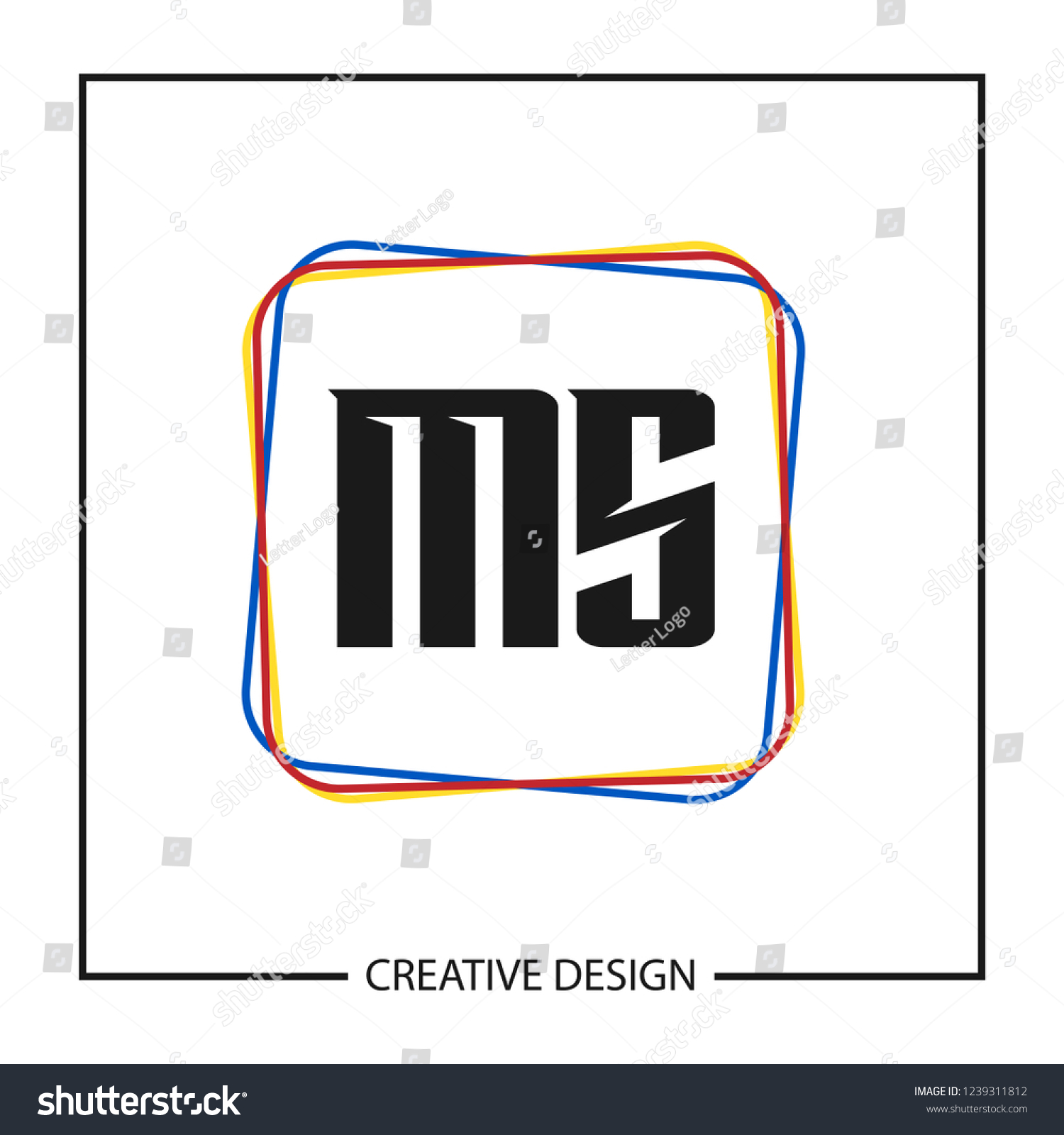 Initial Letter Ms Logo Template Design Stock Vector (Royalty Free ...