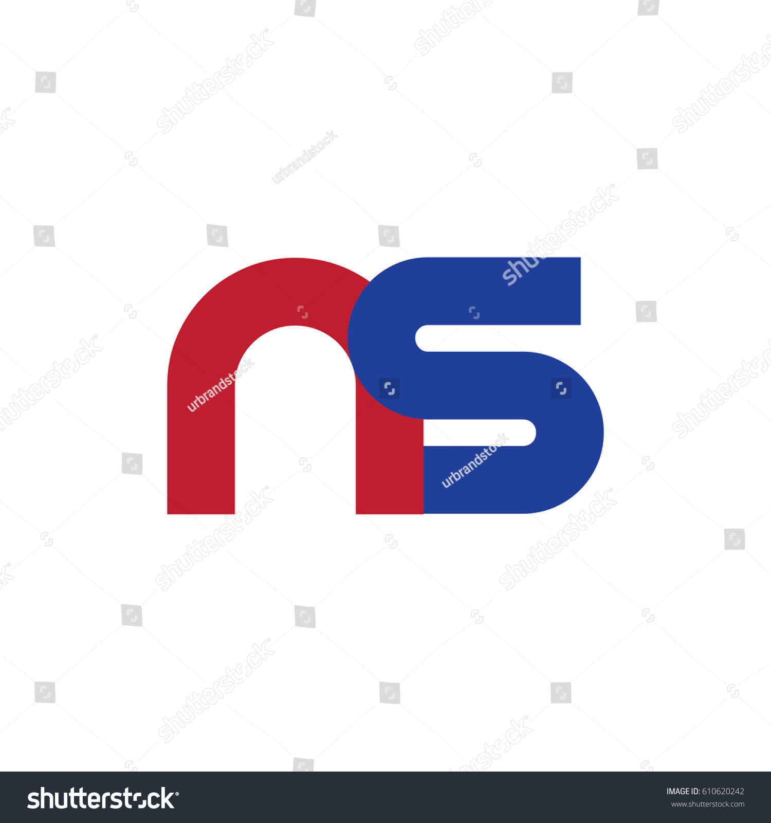 Initial Letter Ns Rounded Lowercase Logo Stock Vector (Royalty Free ...