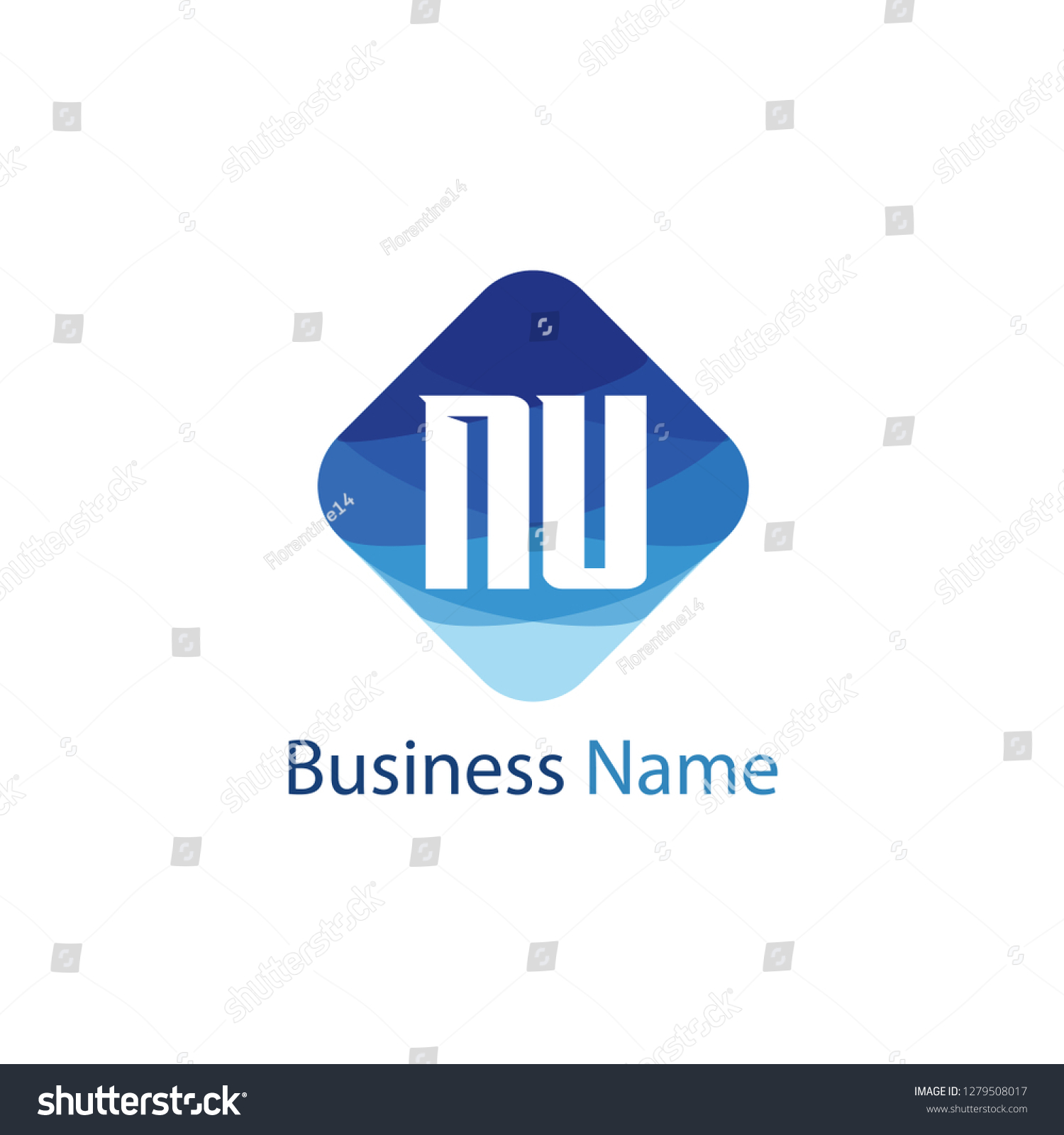 Initial Letter Nu Logo Template Design Stock Vector (Royalty Free ...