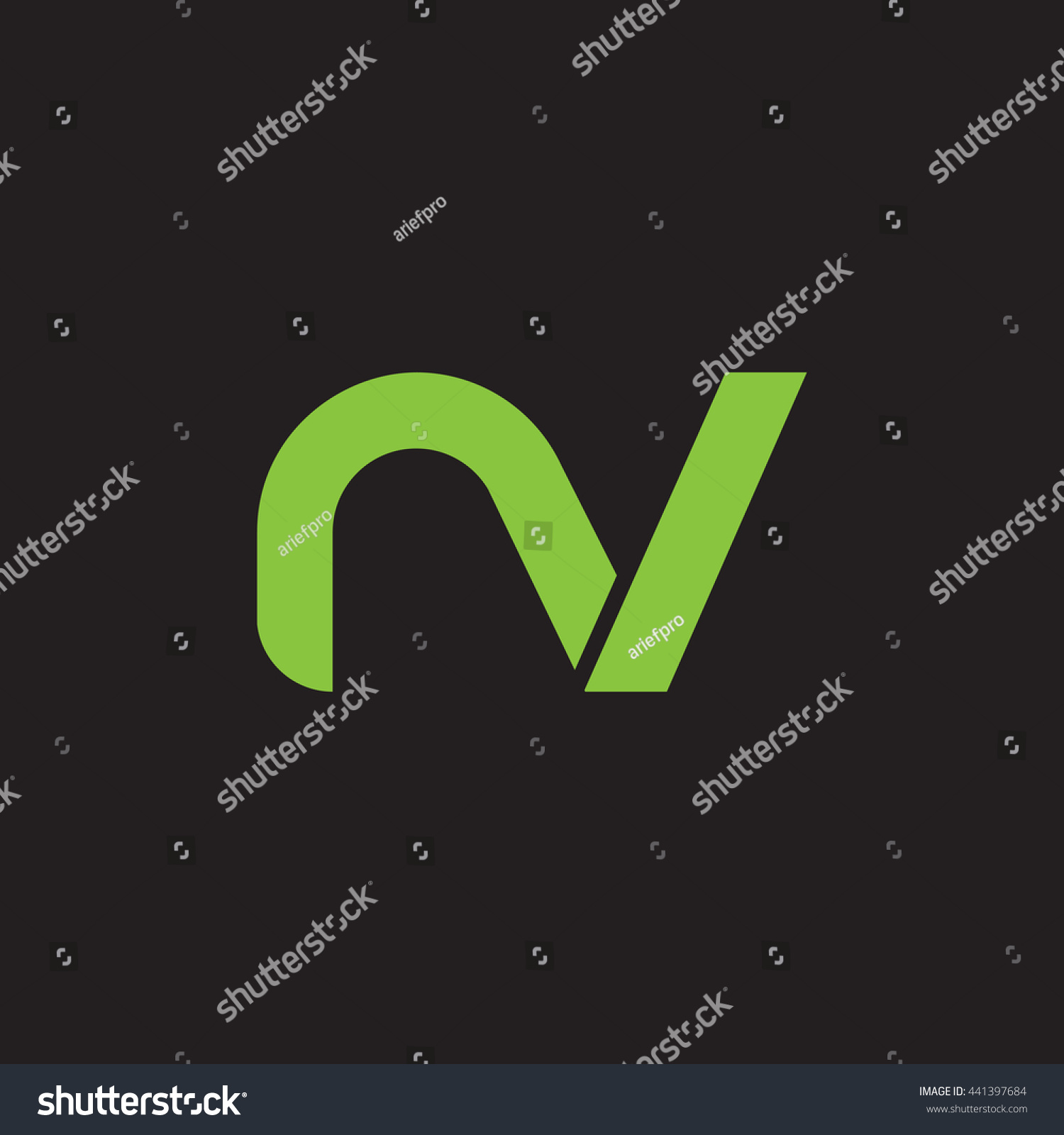 Initial Letter Nv Linked Round Lowercase Stock Vector (Royalty Free ...