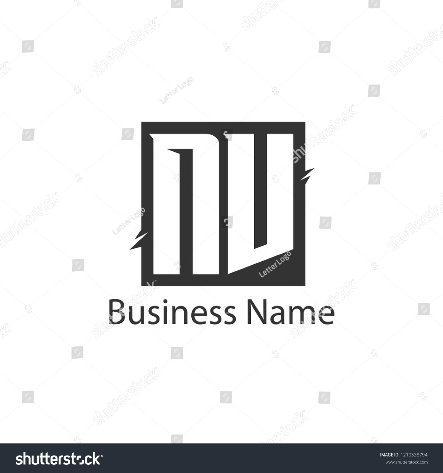 Initial Letter Nv Logo Template Design Stock Vector (Royalty Free ...