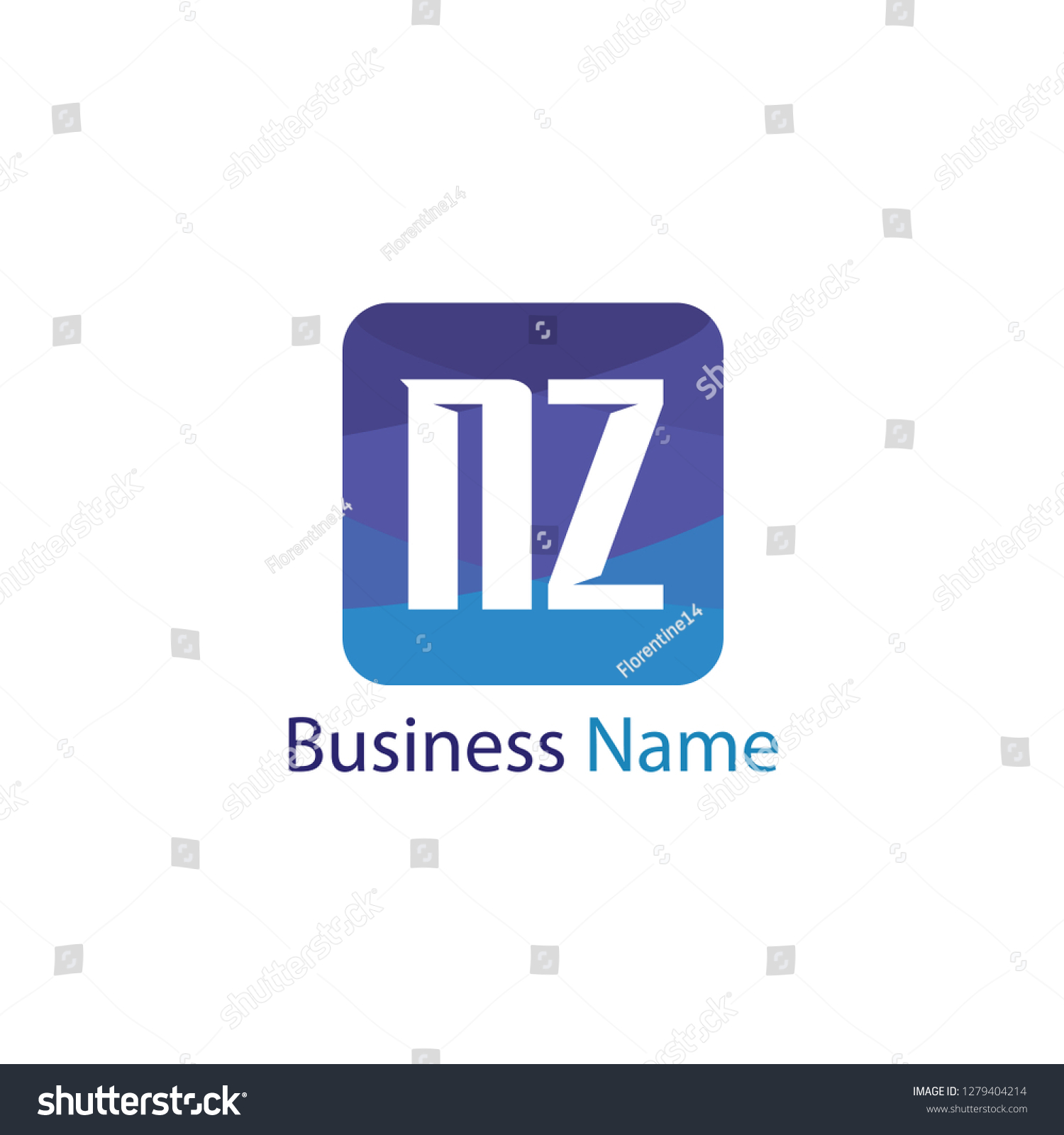 Initial Letter Nz Logo Template Design Stock Vector (Royalty Free ...