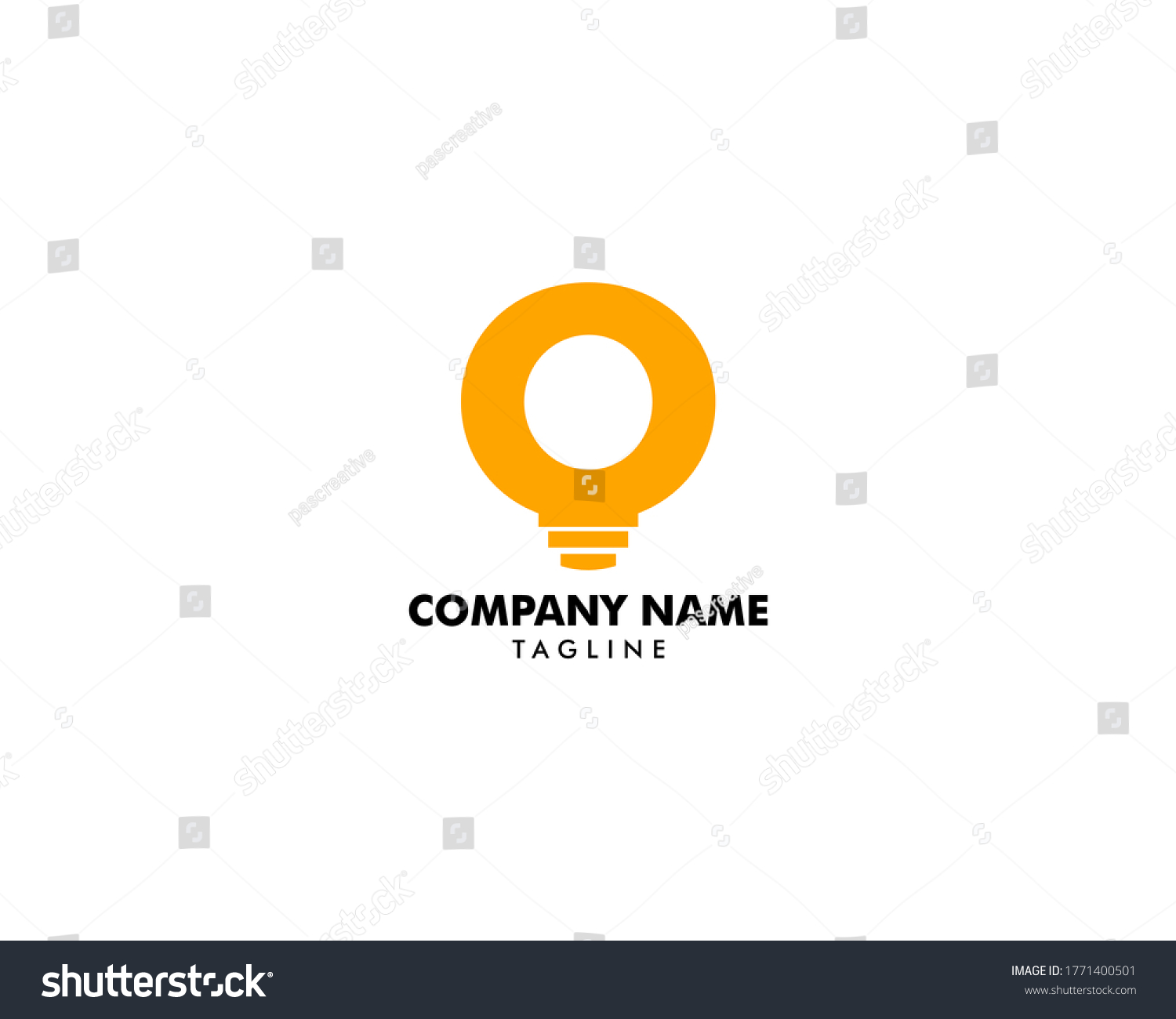 Initial Letter O Logo Light Bulb Stock Vector (Royalty Free) 1771400501